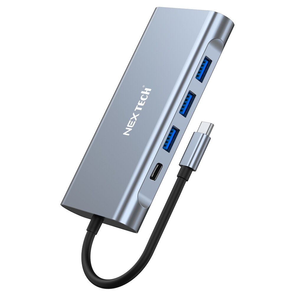 Hub USB 11 in 1 NEX TECH® USB-C 4K HDMI, 1000Mbps, USB 3.0, SD, RJ45 ...