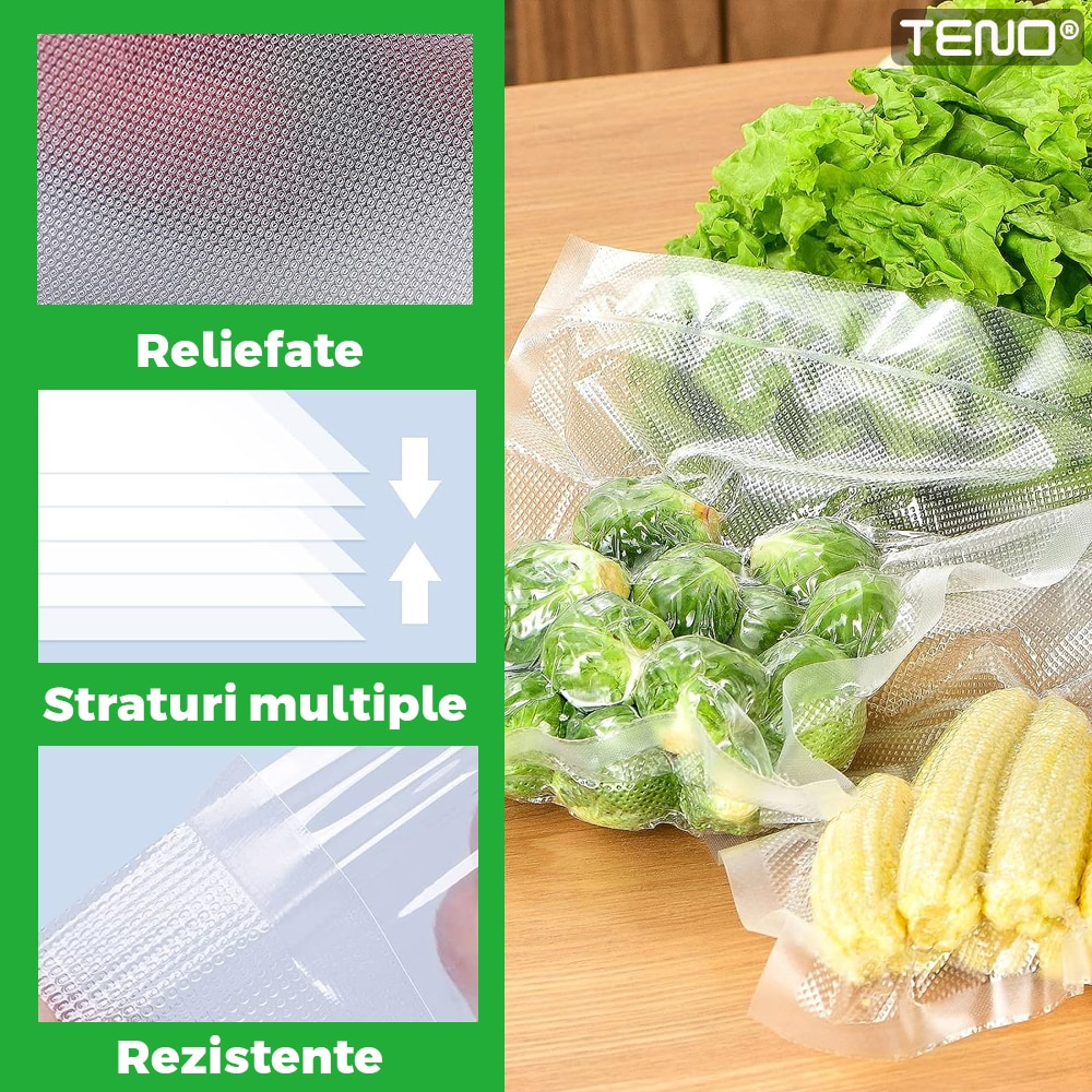 Set de 12 Role Folii pentru Vidat Teno, 5m x 28cm, design gofrat ...