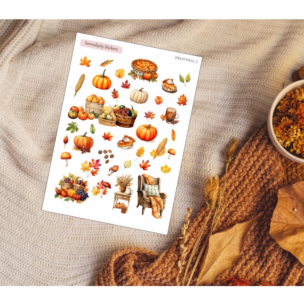 Stickere Decorative "Toamna", Deco Fall 2, Vinyl Waterproof, 43 bucati ...