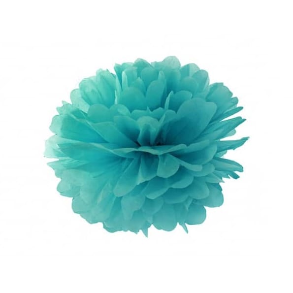 Pampon hartie 20 cm set 10 buc Albastru deschis - eMAG.ro