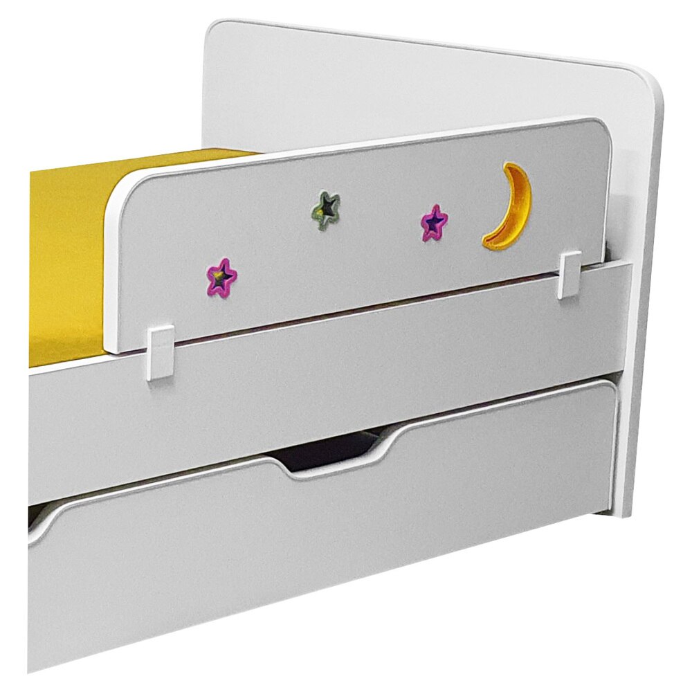 Paravan protectie pat copii SKY-F cu decupaje si ornamente colorate ...