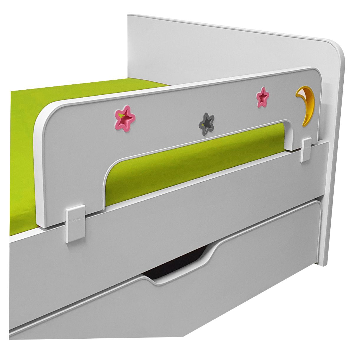 Paravan protectie pat copii SKY-F-U cu decupaje si ornamente colorate ...