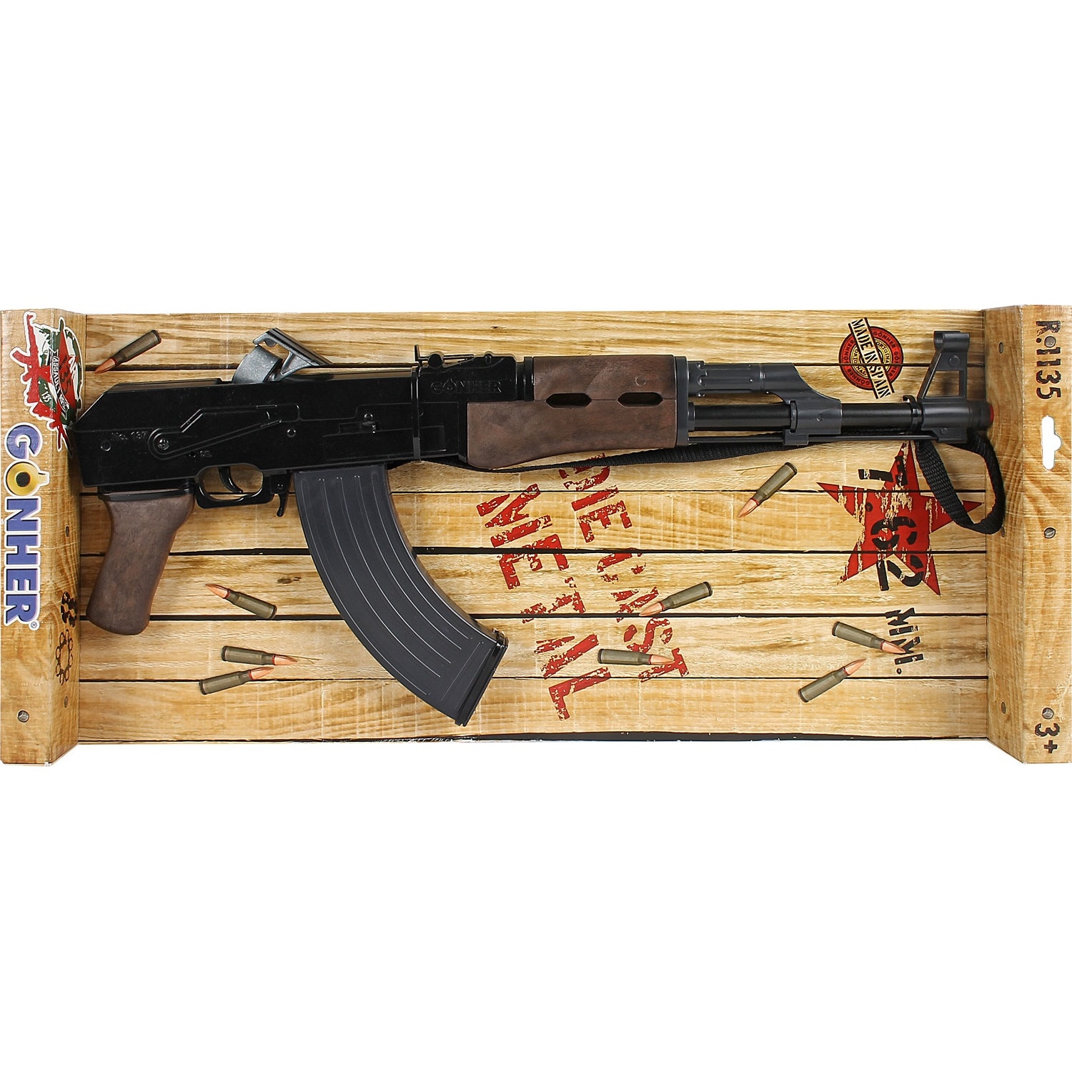 Pusca militara de jucarie, Gonher, Metal/Plastic, Cu capse, 3 ani+ ...