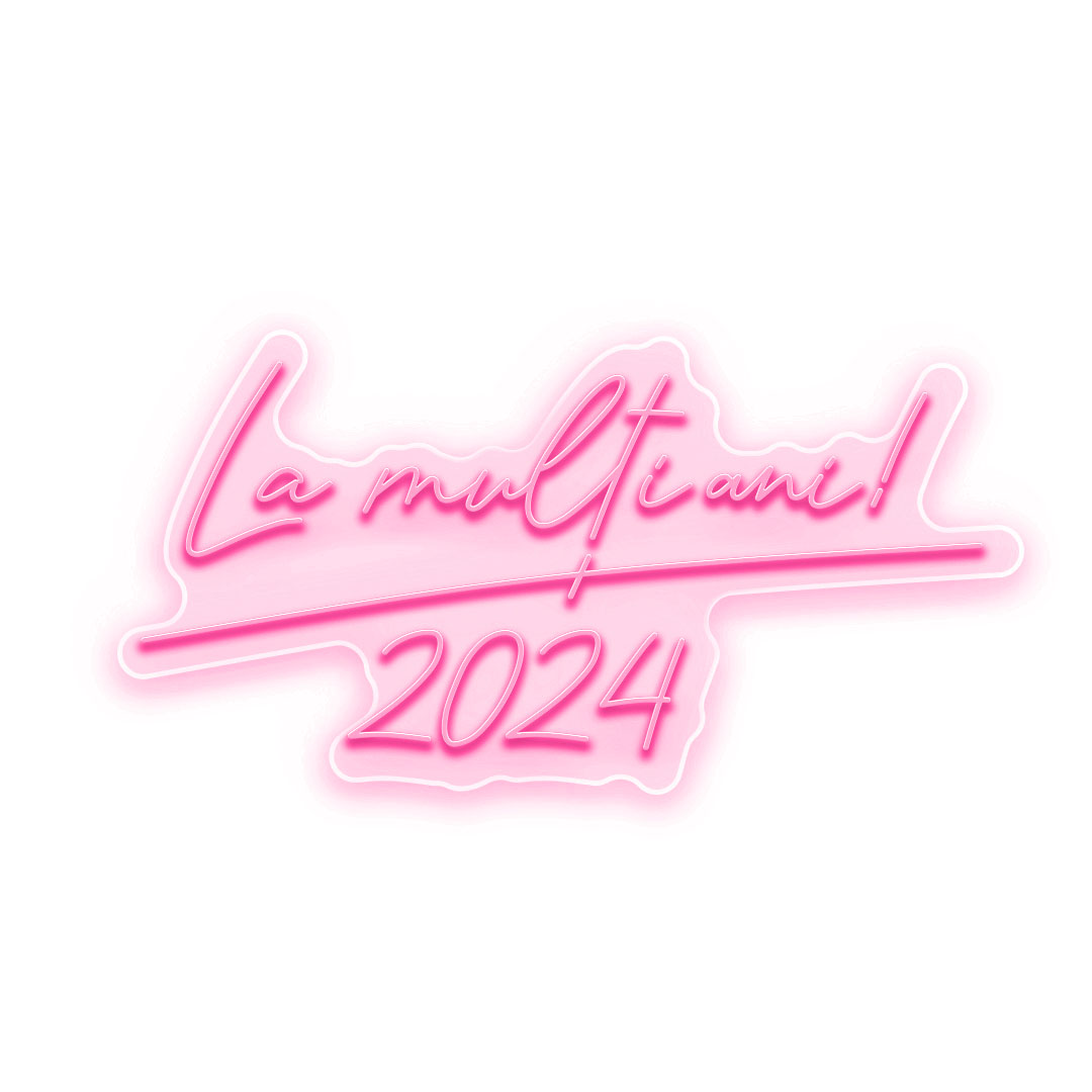 Semn Luminos LED Neon La Multi Ani, Magenta, 50x25x0.8cm - eMAG.ro