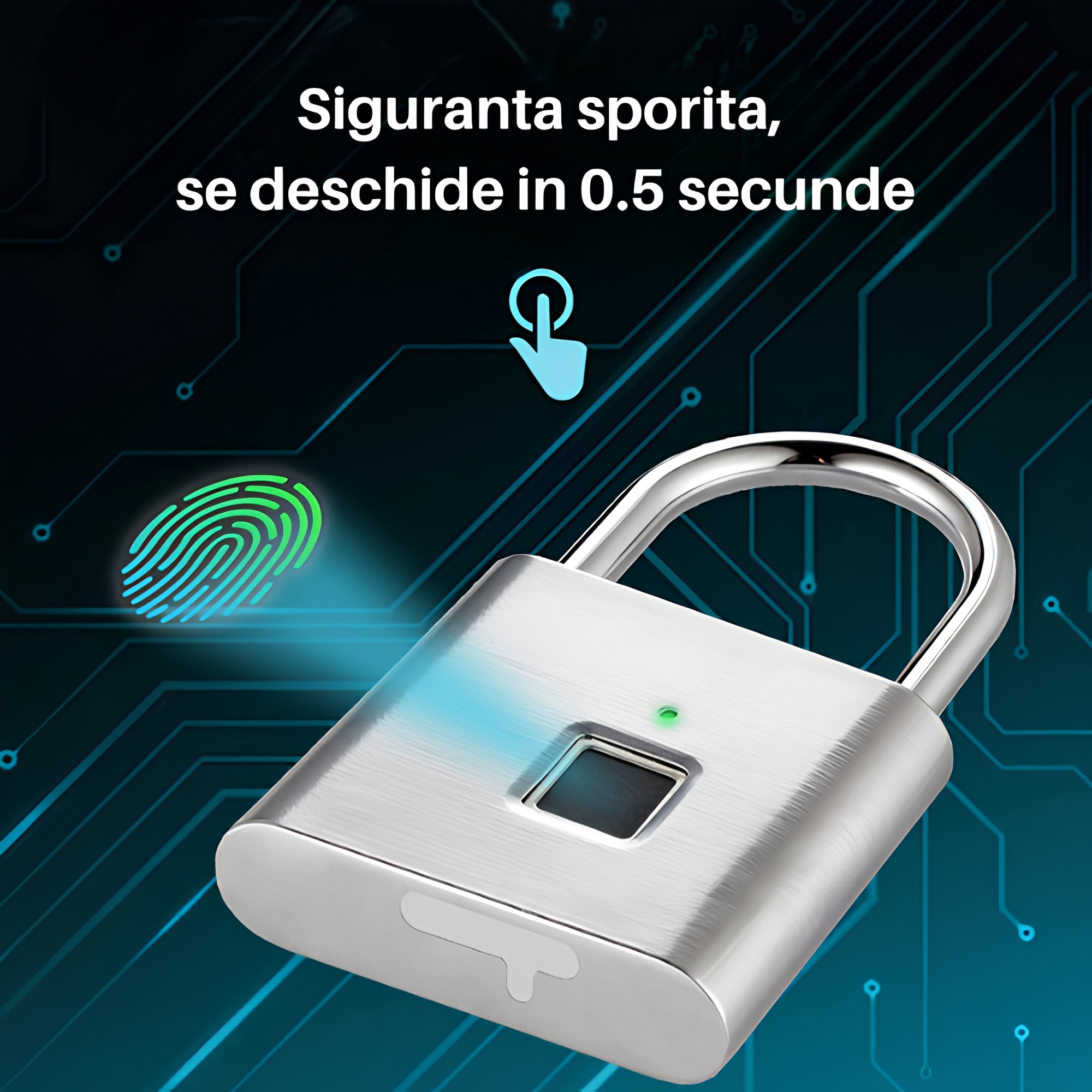 Lacat inteligent cu amprenta digitala SpectrumPoint®, incarcare USB ...