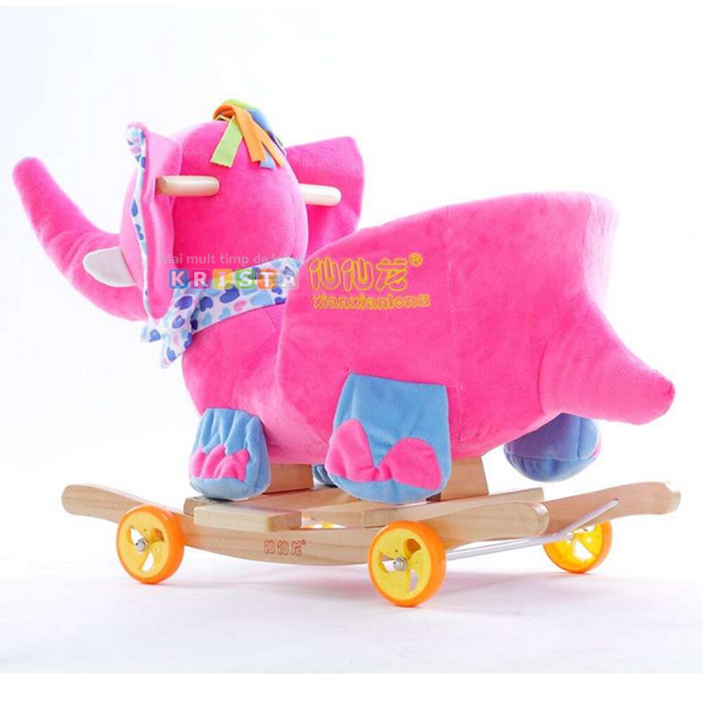 Balansoar din plus cu roti Elefantul Roz - Krista® - eMAG.ro