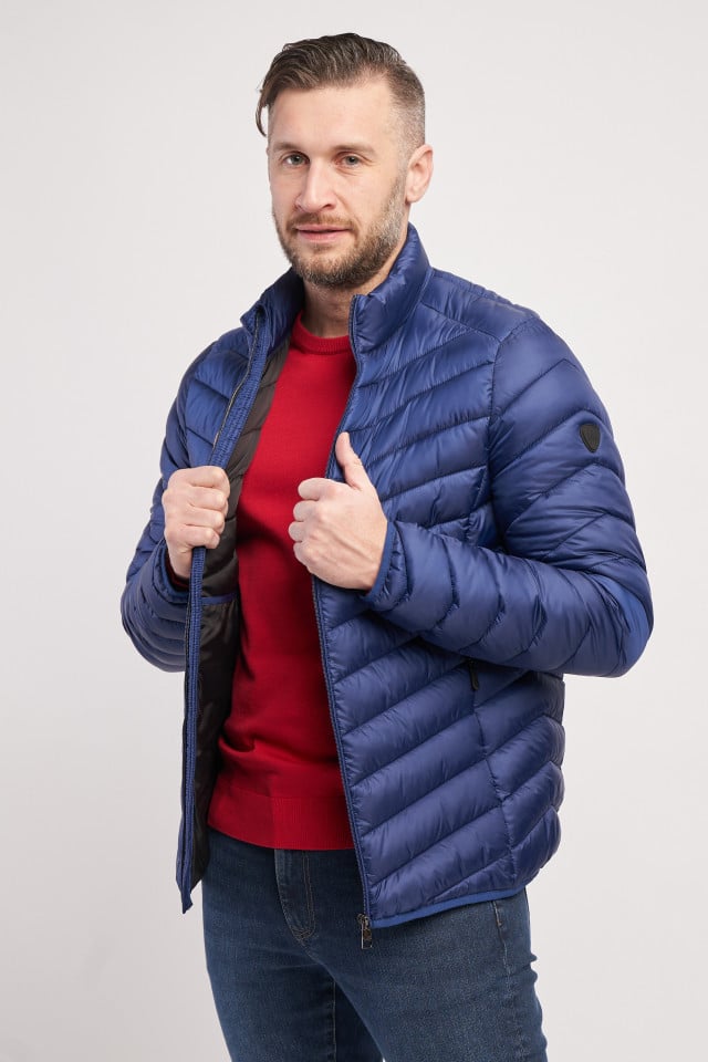 Férfi kabát, Kenvelo, logóval és zsebekkel, S, kék - eMAG.hu