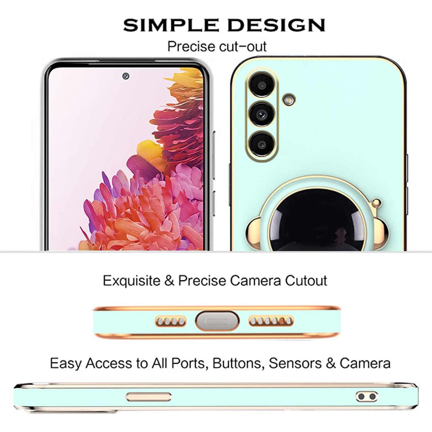 Husa telefon compatibila cu Samsung Galaxy A54 5G, Suport tip Astronaut 3D, Protectie camere ...