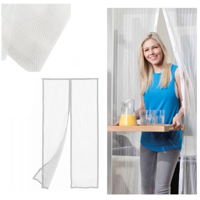 Plasa de tantari, Smukee, Inchidere magnetica, 100 x 210 cm, Alb - eMAG.ro