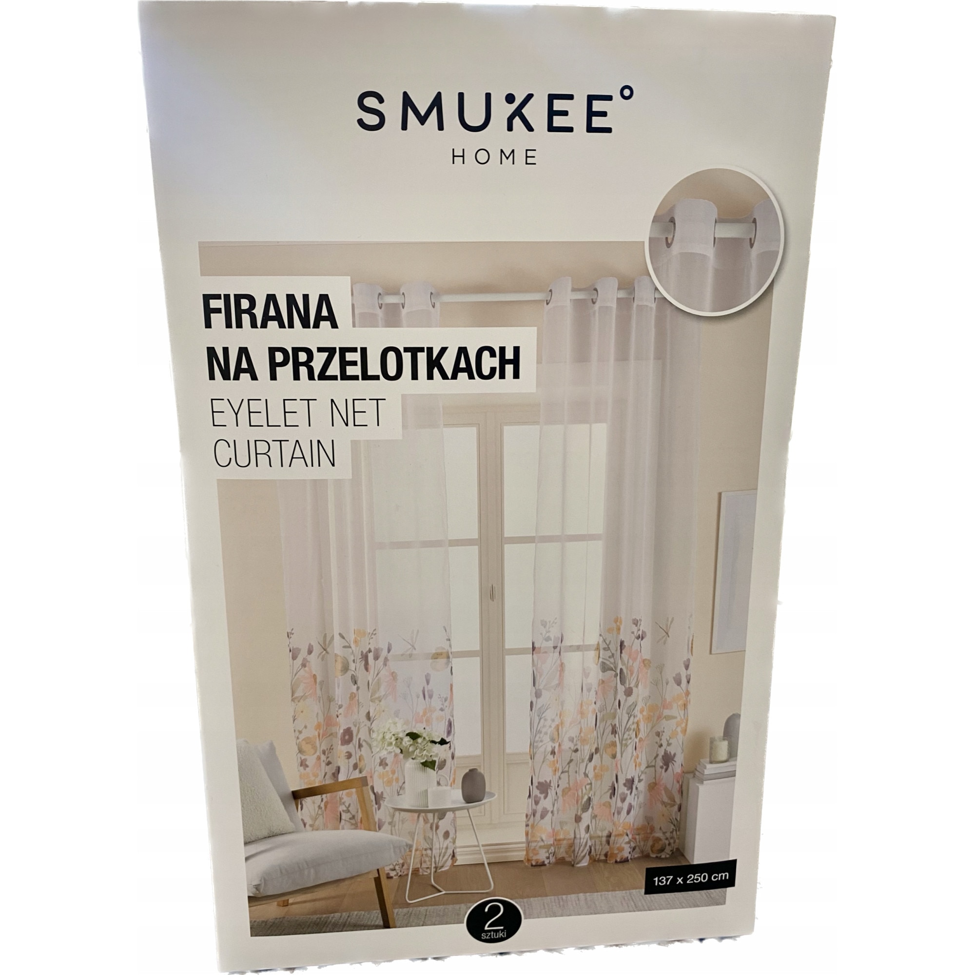 Set perdele, Smukee, 2 bucati, 137 x 250 cm - eMAG.ro