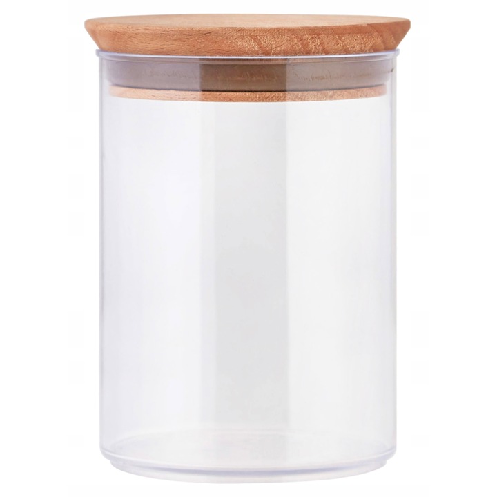 Recipient pentru cafea cu capac din lemn, Practic, 1.2 l, 12x15 cm ...