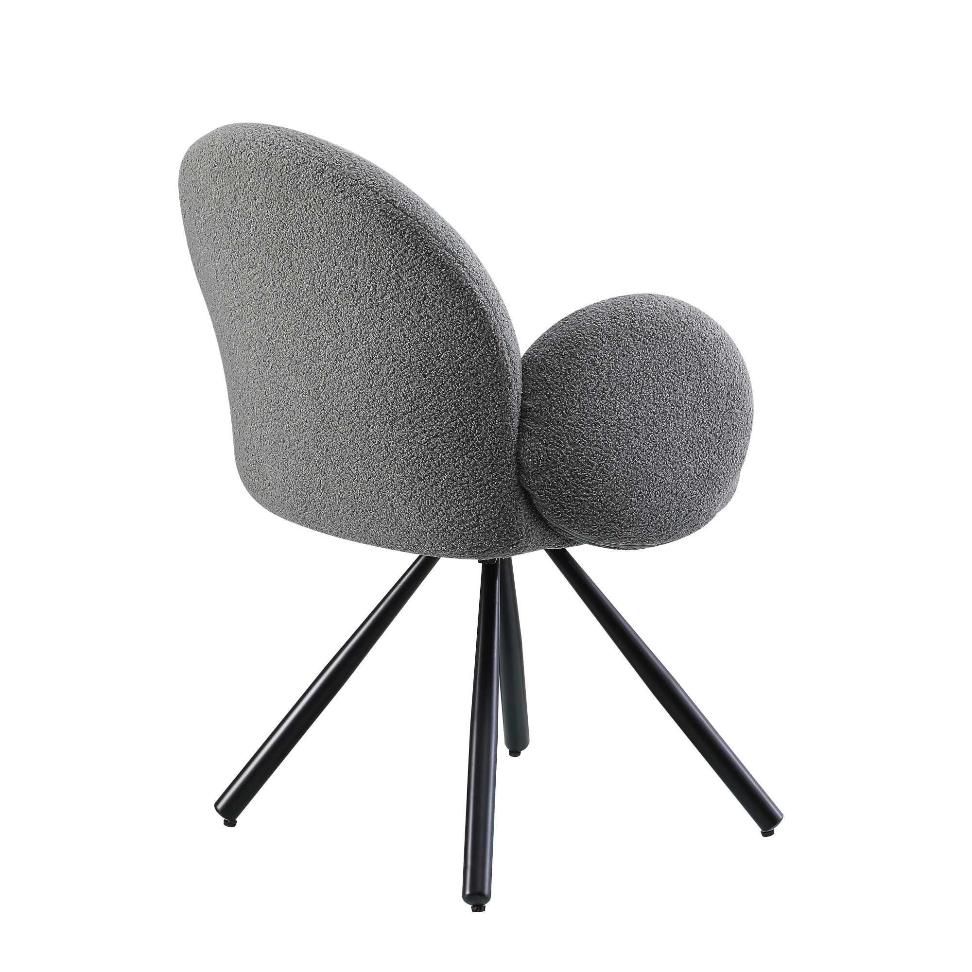 Set 2 scaune rotative tapitate cu stofa boucle si picioare metalice ...