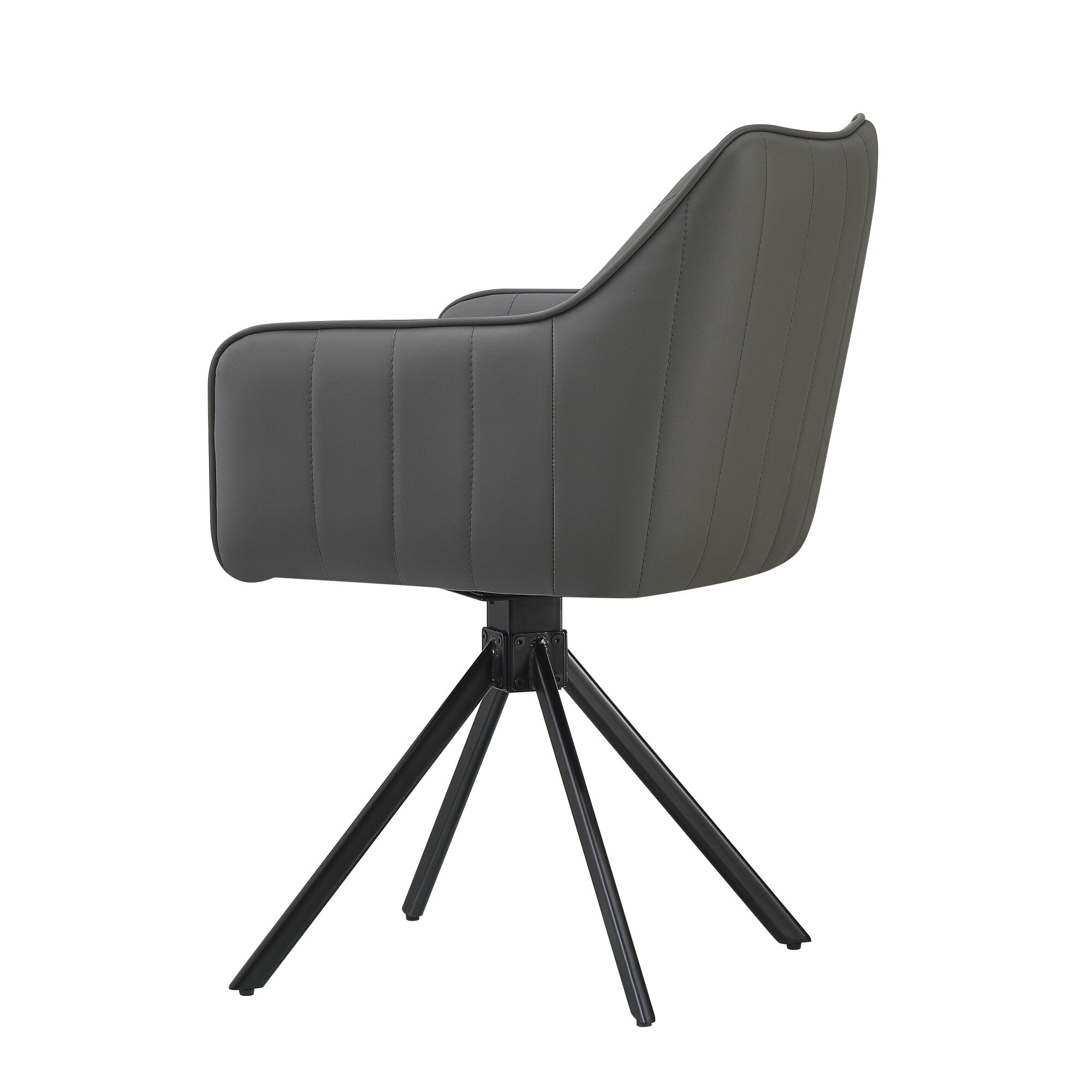 Set 2 scaune rotative tapitate cu piele ecologica si picioare metalice ...