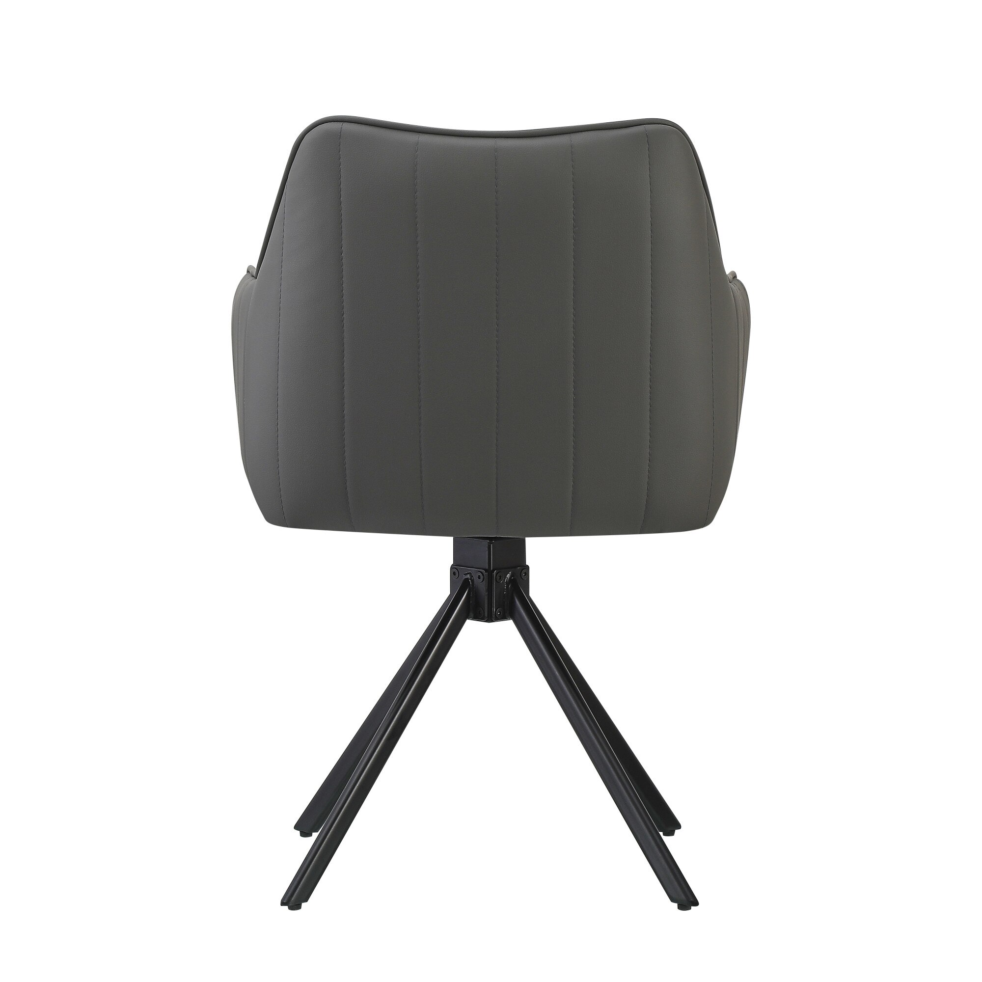 Set 2 scaune rotative tapitate cu piele ecologica si picioare metalice ...