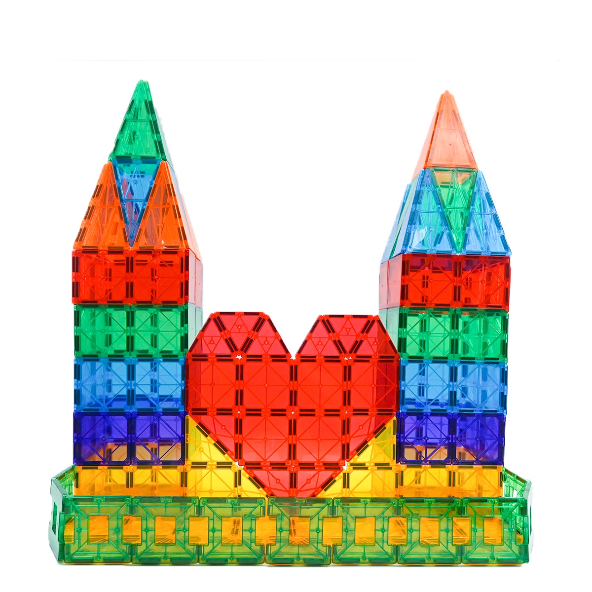 Set de constructie cu placi magnetice, 60 piese, Jucarie creativa si ...