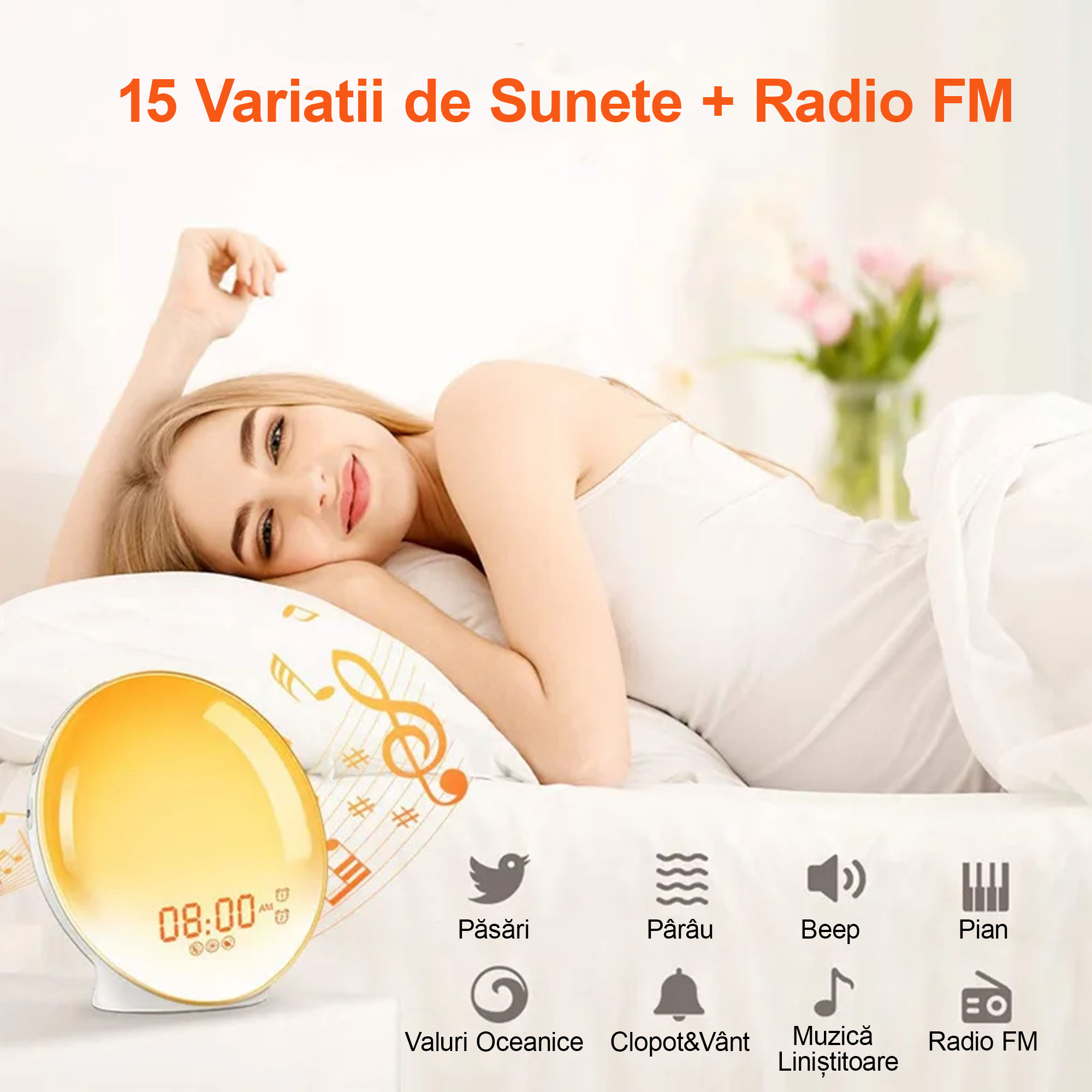 RGB Smart LED лампа, будилник за офис, спалня, всекидневна, детска стая ...