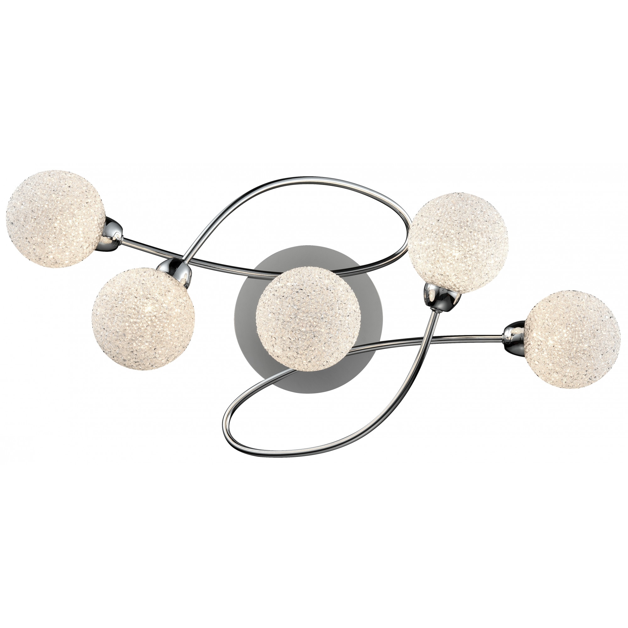 Plafoniera crom cu 5 brate Carolina 742010-5, G9, LED 5x2.5W, Esto ...