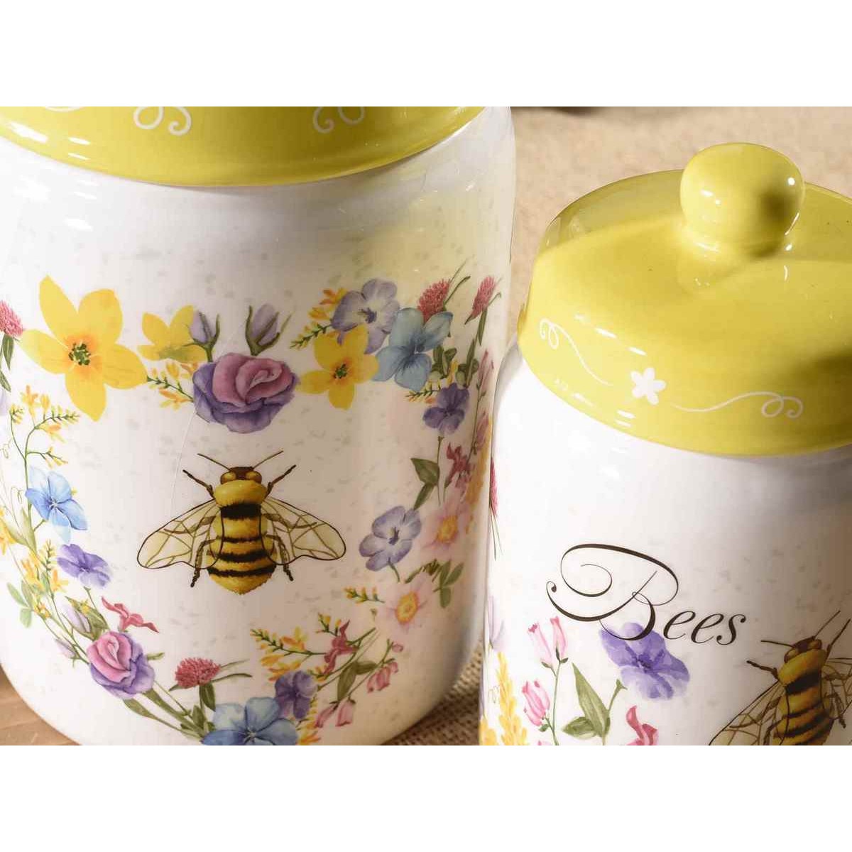 Комплект от 2 керамични декоративни буркана Albinute 11,5x19 см, 8,5x14 ...