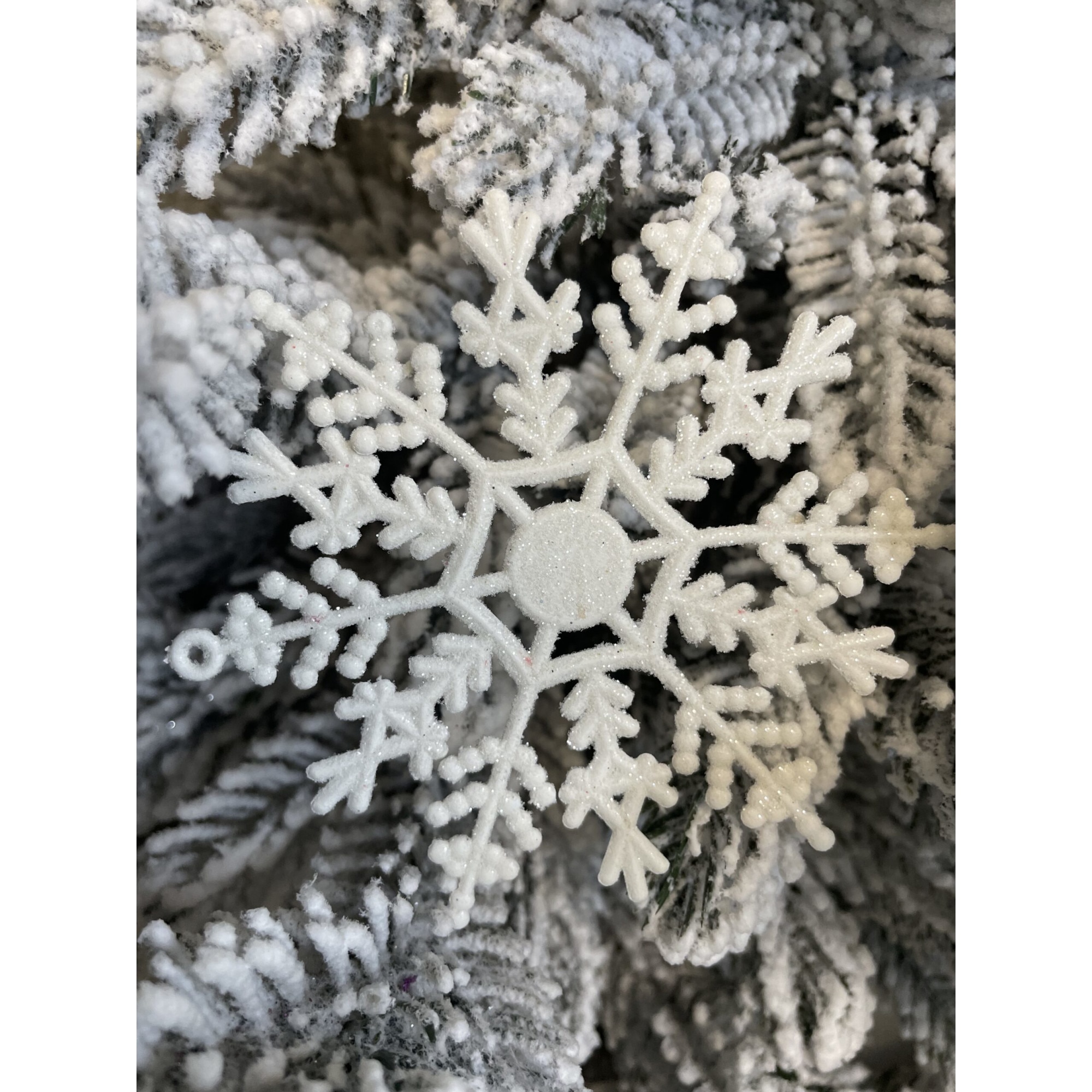 Decoratiune brad fulg de zapada, set 12 bucati, 9-10cm, alb - eMAG.ro