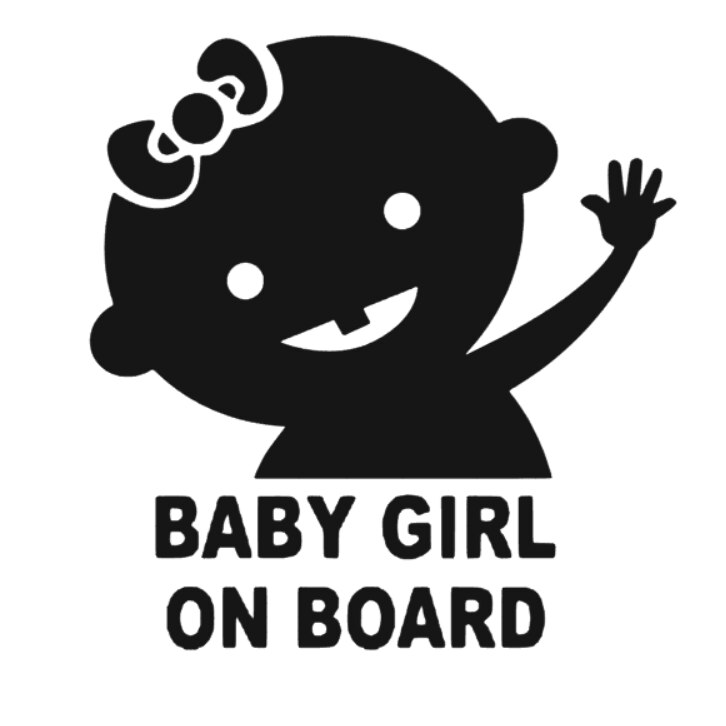 Sticker Baby girl on board, negru, 15 cm - eMAG.ro