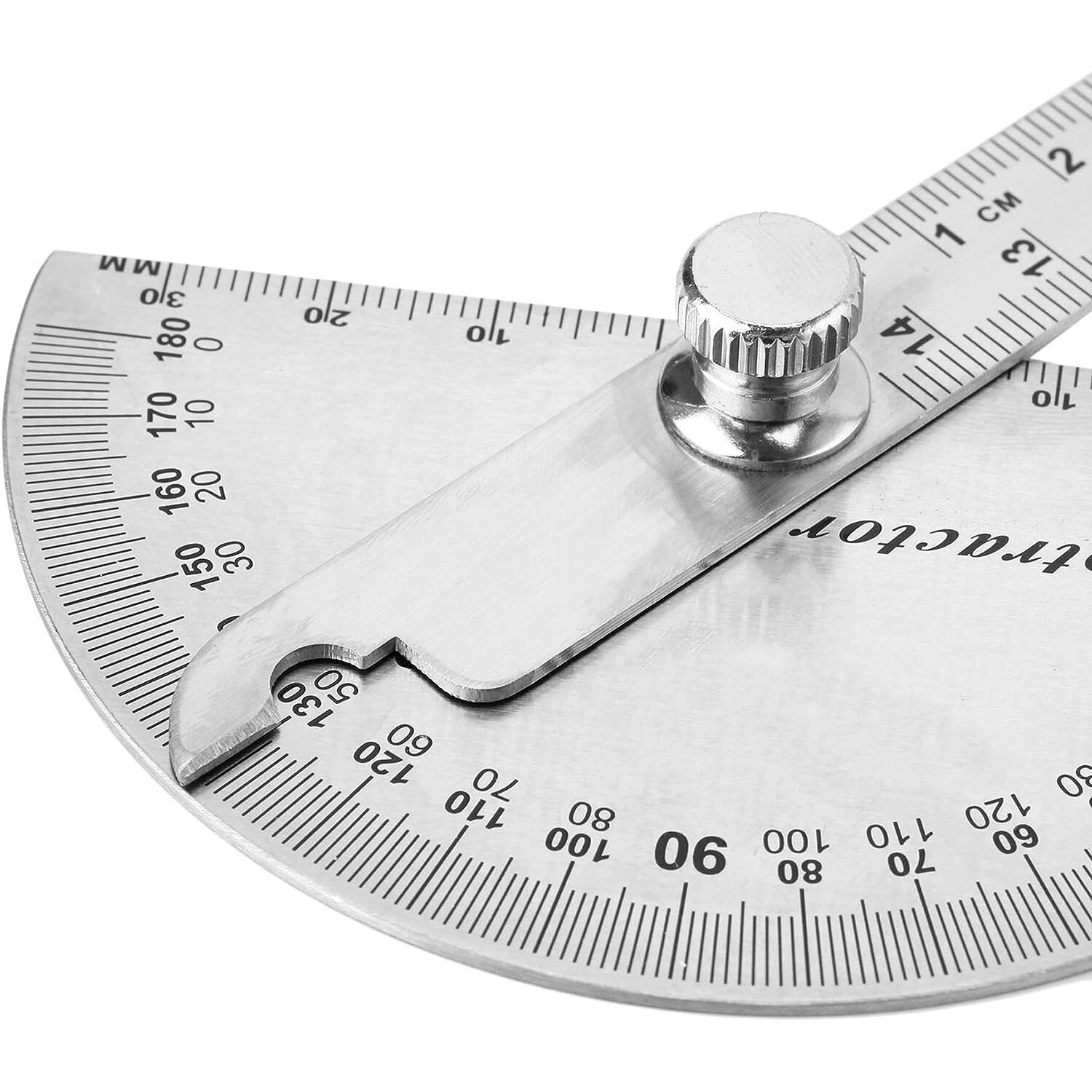 Raportor de 180 de grade, Inox, Cu rigla, 15 cm, Gri - eMAG.ro