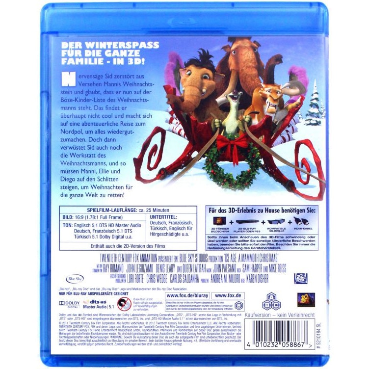 Ice Age: A Mammoth Christmas [Blu-Ray 3D]+[Blu-Ray] - eMAG.ro