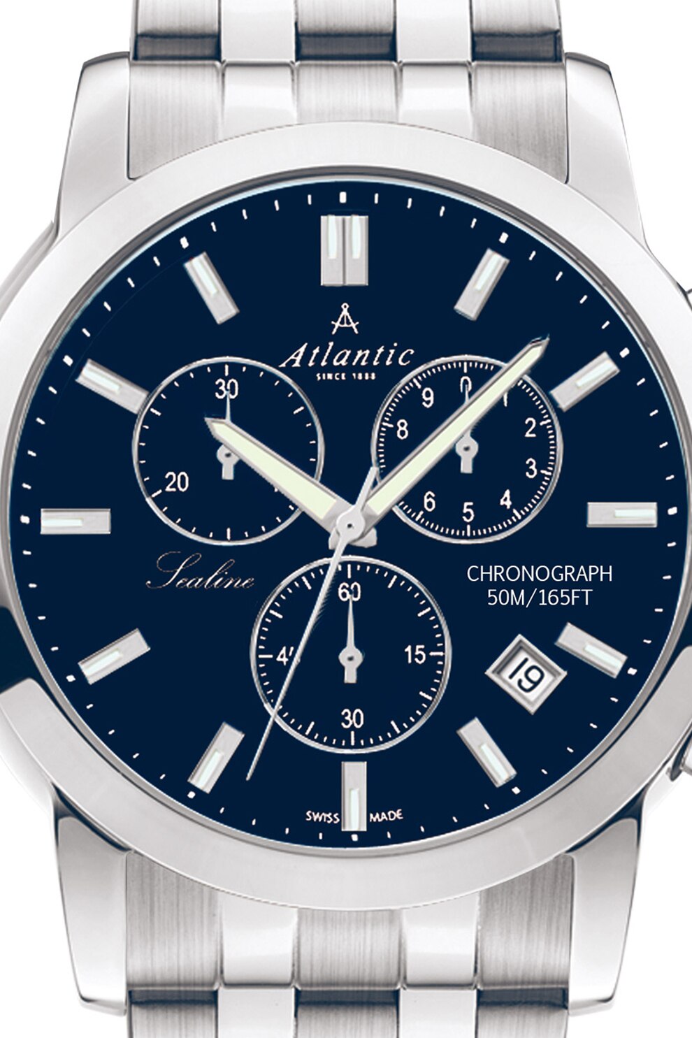 Atlantic, Ceas cronograf cu bratara metalica, Argintiu - eMAG.ro