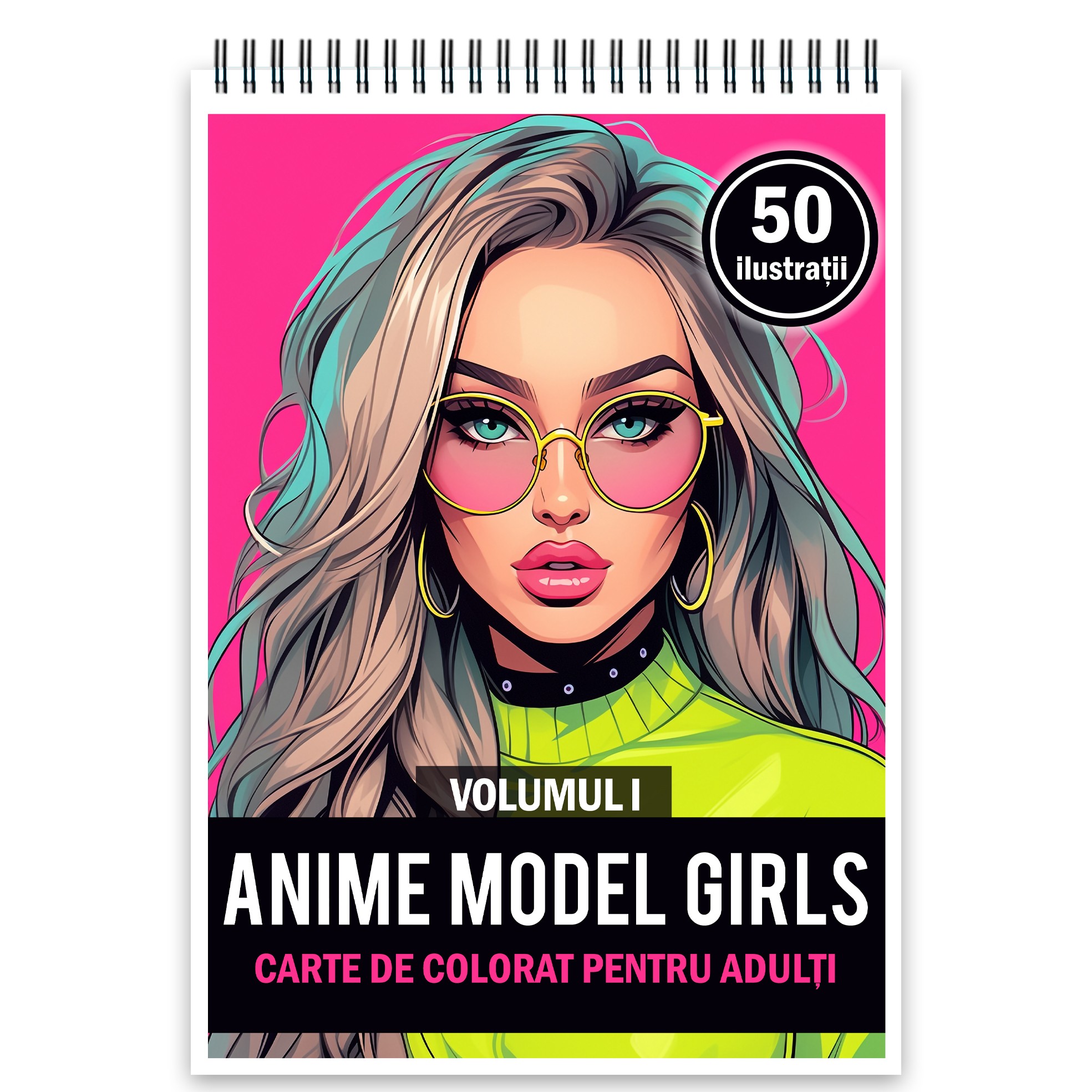 Carte de colorat, 50 de ilustratii, Anime Model Girls - Volumul I, 106 ...