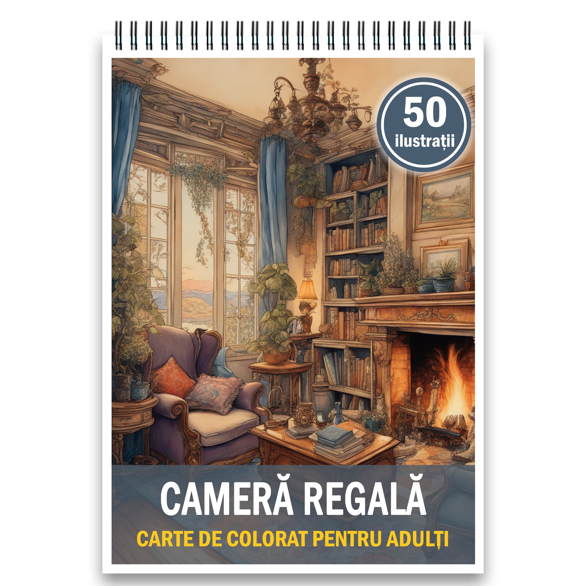 Carte de colorat, 50 de ilustratii, Camera Regala, 106 pagini - eMAG.ro