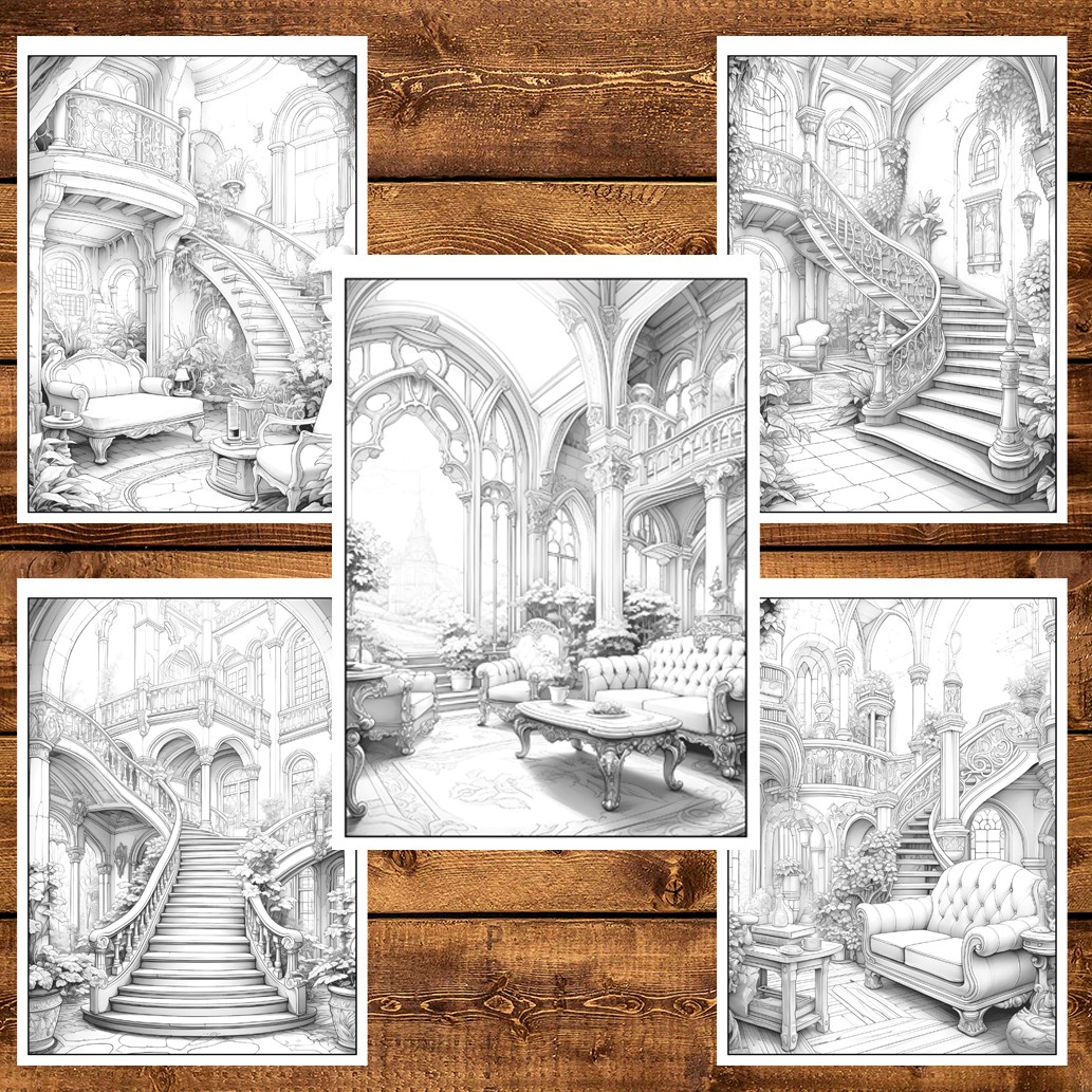 Carte de colorat, 50 de ilustratii, Camera Regala, 106 pagini - eMAG.ro