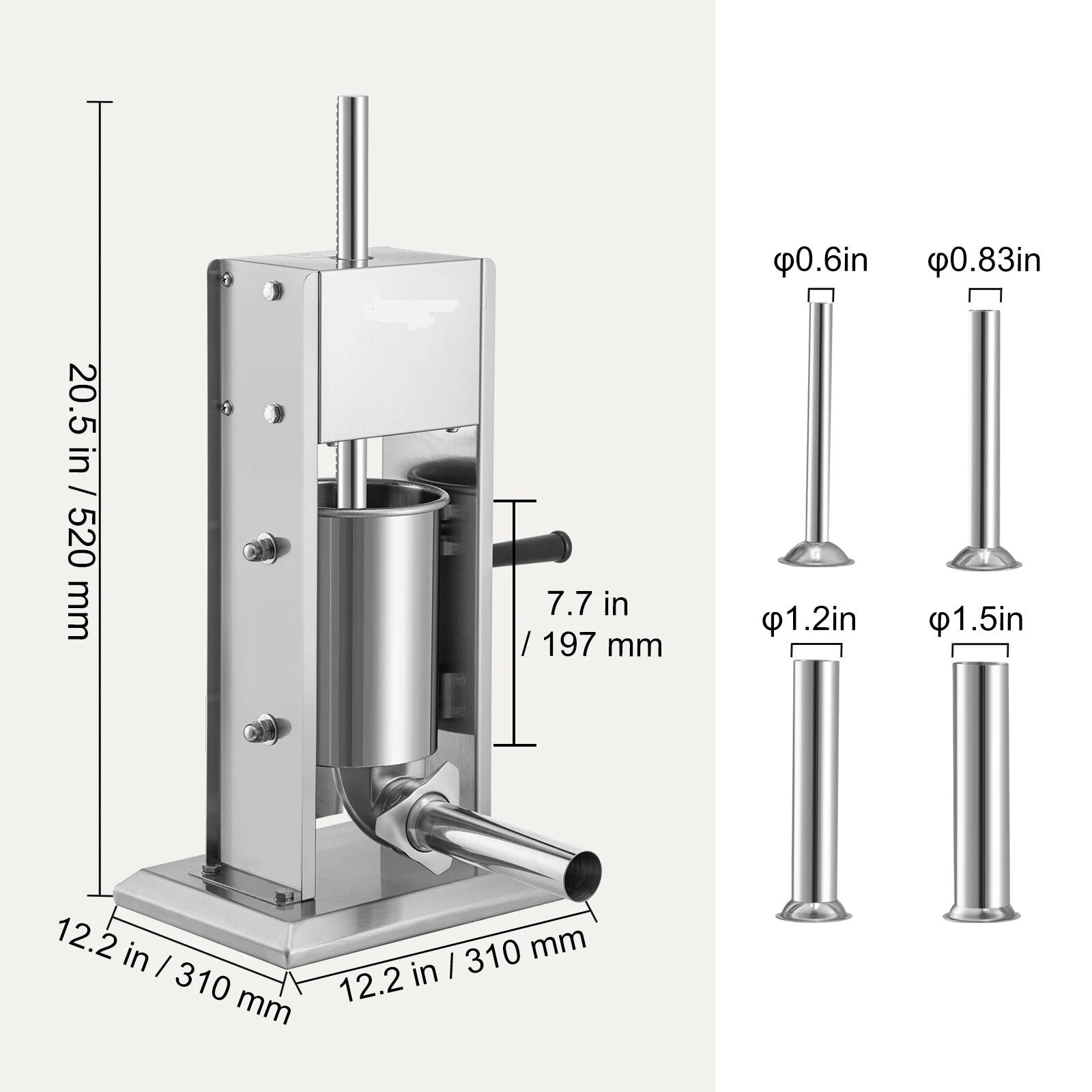 Aparat de carnati, 7L, manual, otel inoxidabil, argintiu - eMAG.ro