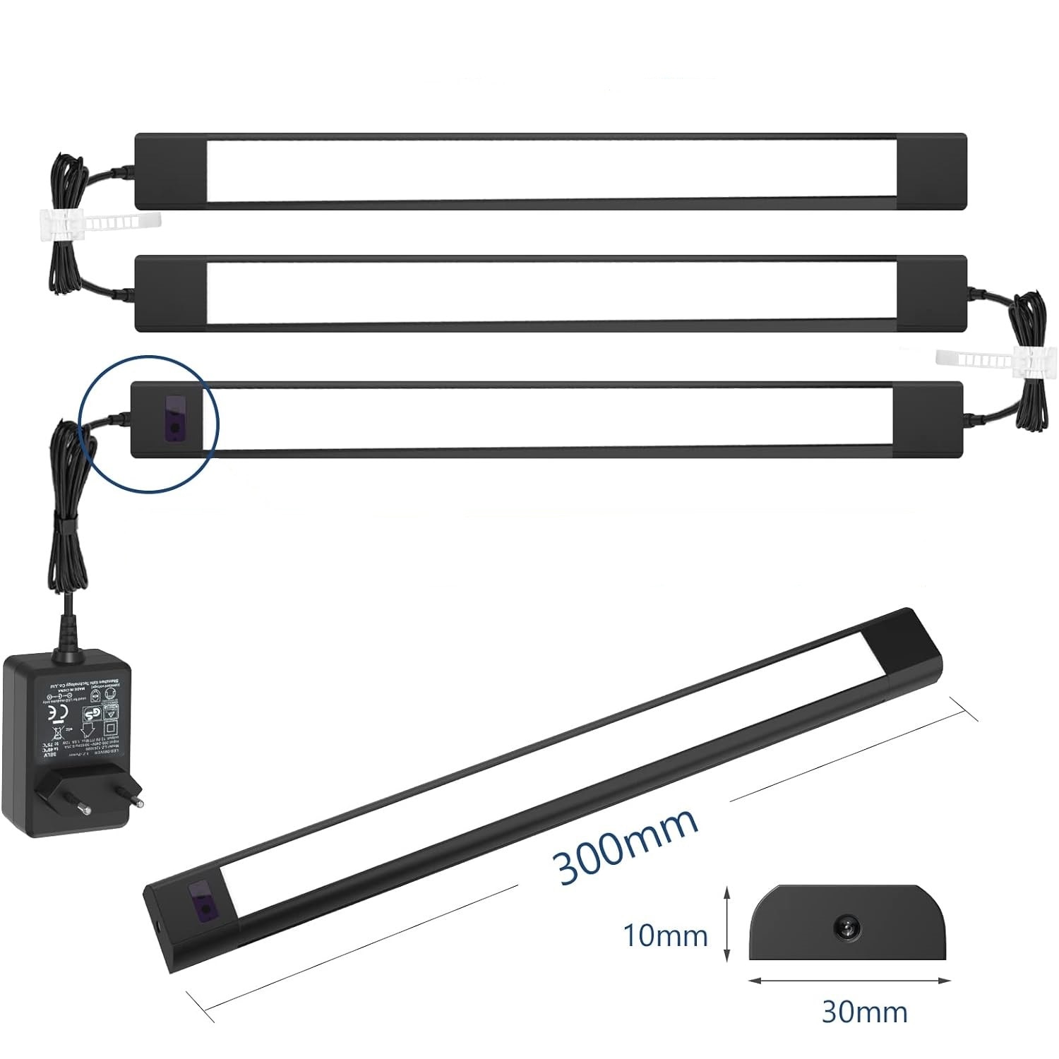 Lampa LED pentru Dulap Wobane, Set de 3, LED-uri cu Senzor de Miscare ...