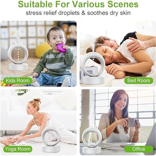 Lampa ambientala LED cu umidificator incorporat, pentru birou, living ...