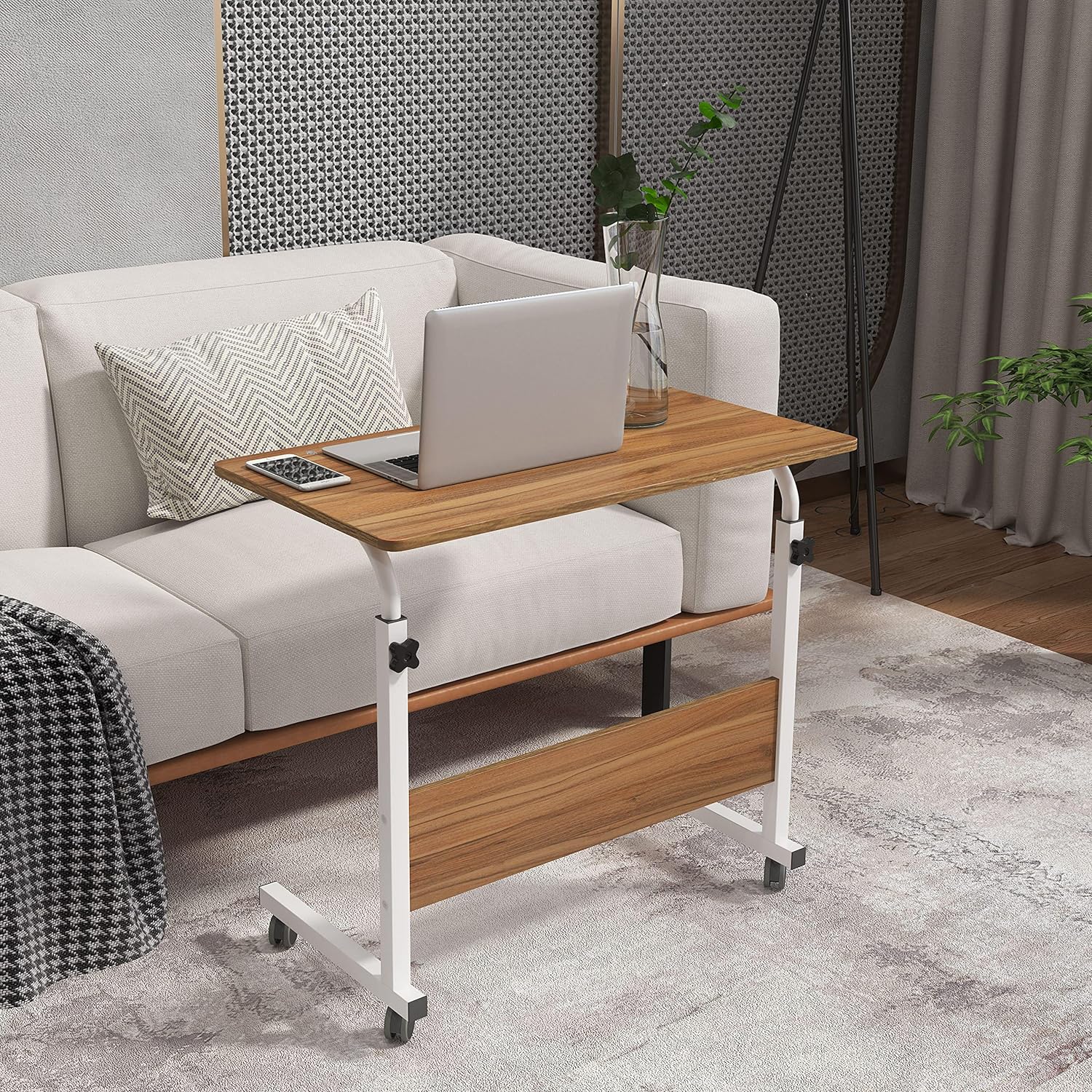 Birou cu role VIENOD, birou in picioare reglabil, masa laterala mobila ...