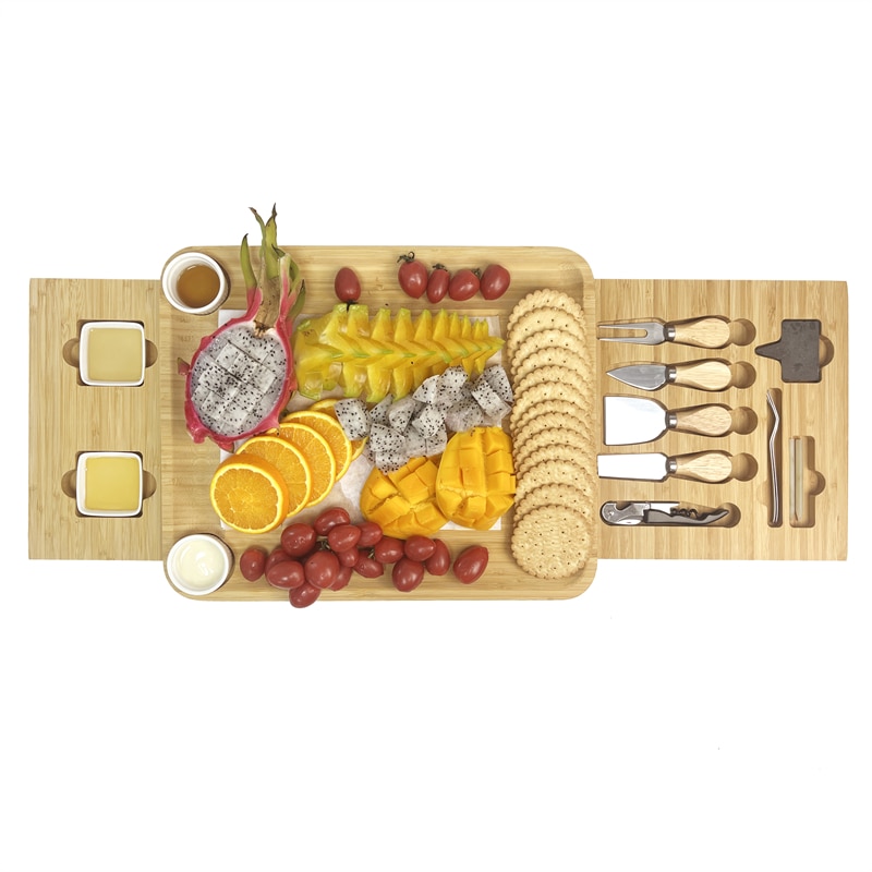 Set Servire Branzeturi Si Aperitive Adamcaly, Placa Mare Lemn Bambus ...