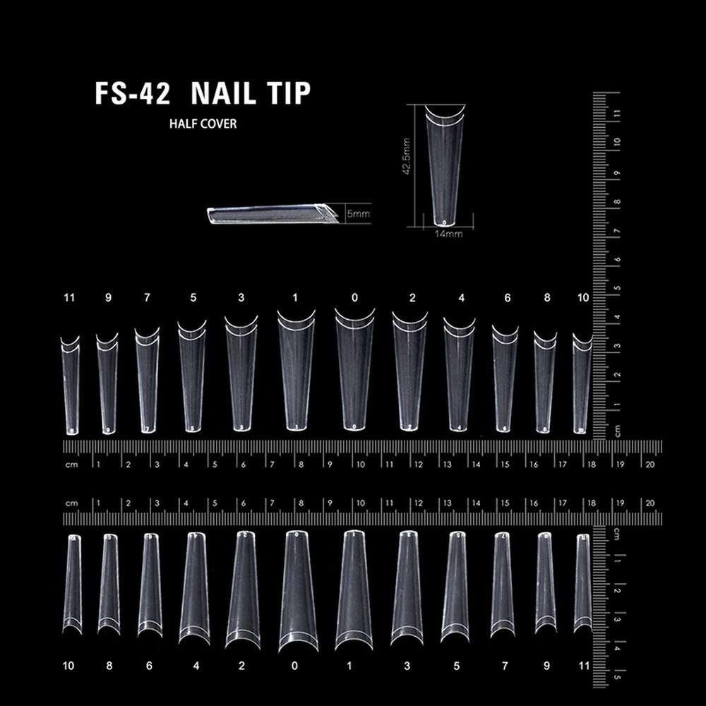 Tipsuri unghii false, Lila Rossa, 120 buc, 12 marimi, Transparent ...