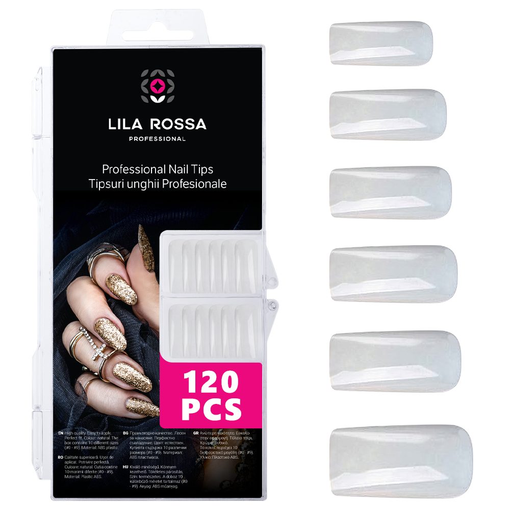 Tipsuri unghii false Lila Rossa, 120 buc, 6 marimi, Natur, KG108 - eMAG.ro