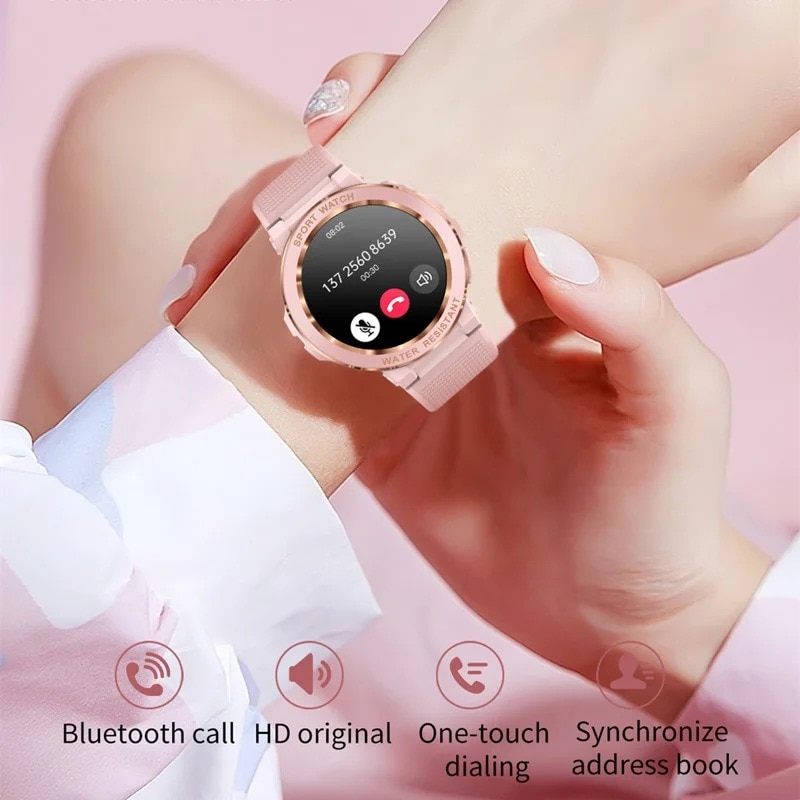 Ceas Smartwatch NUBI MK60, Puls, Calorii, Bluetooth, IPS afisa, Camera, Roz - eMAG.ro