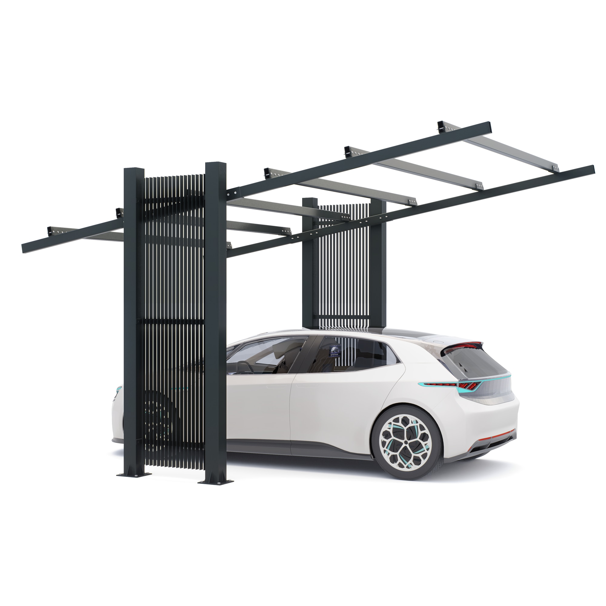 Structura carport auto, Todome, Model 03, 1 loc, Metal, Gri antracit ...