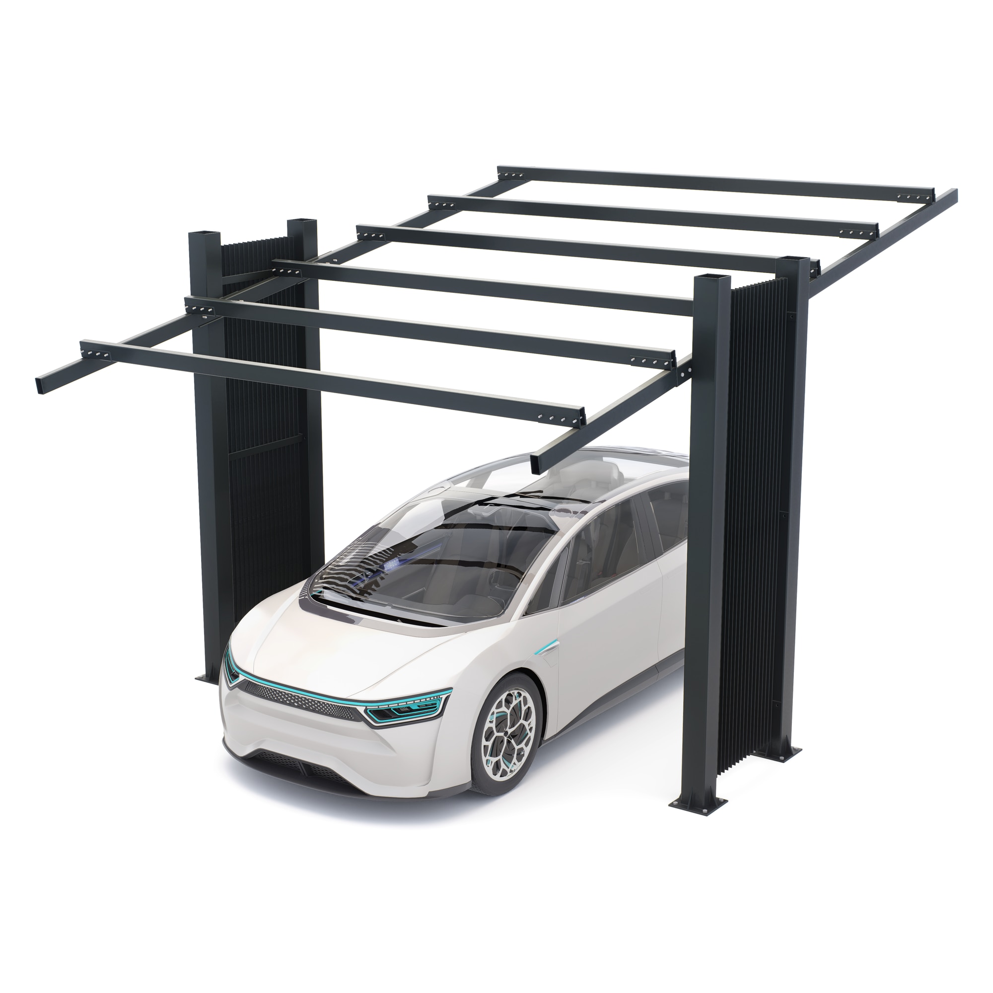 Structura carport auto, Todome, Model 03, 1 loc, Metal, Gri antracit ...