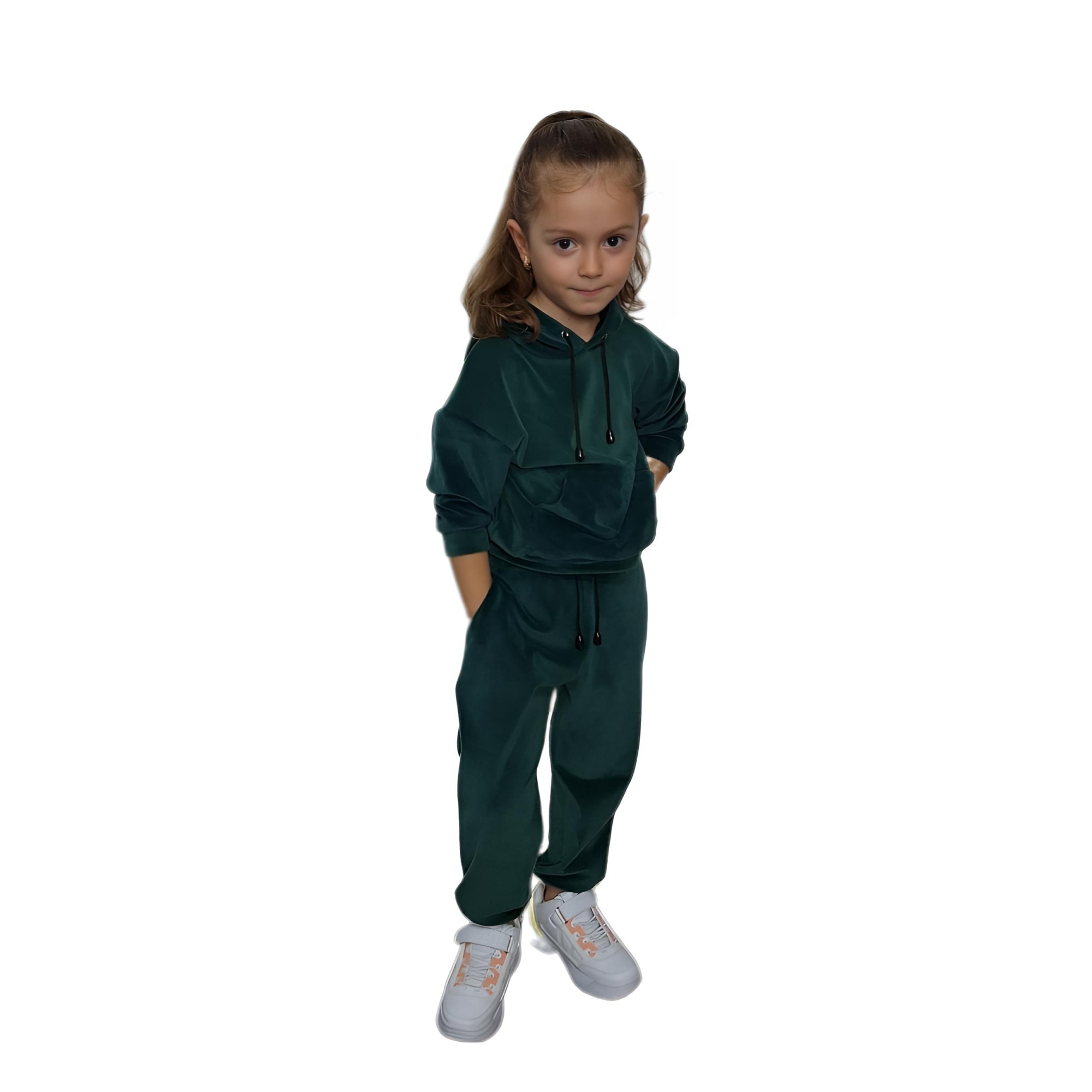 Trening Jogger Copii, Catifea, Unisex, Verde Smarald, 14 Ani - eMAG.ro
