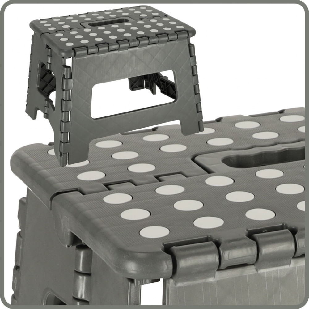 Scaunel Pliabil din plastic 39cm Dark Grey - eMAG.ro
