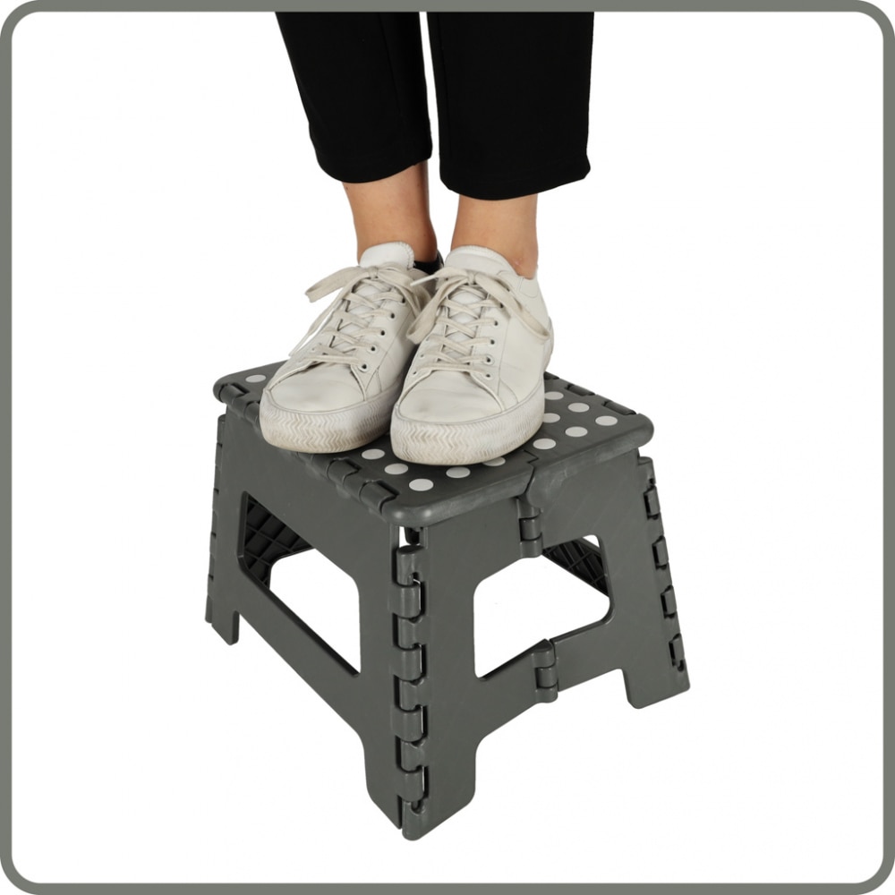 Scaunel Pliabil din plastic 39cm Dark Grey - eMAG.ro