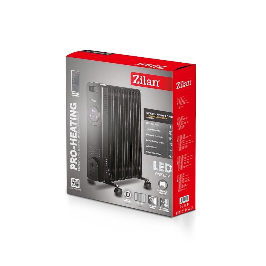 Calorifer electric Zilan ZLN8436 Negru, putere 2500W, termostat ...