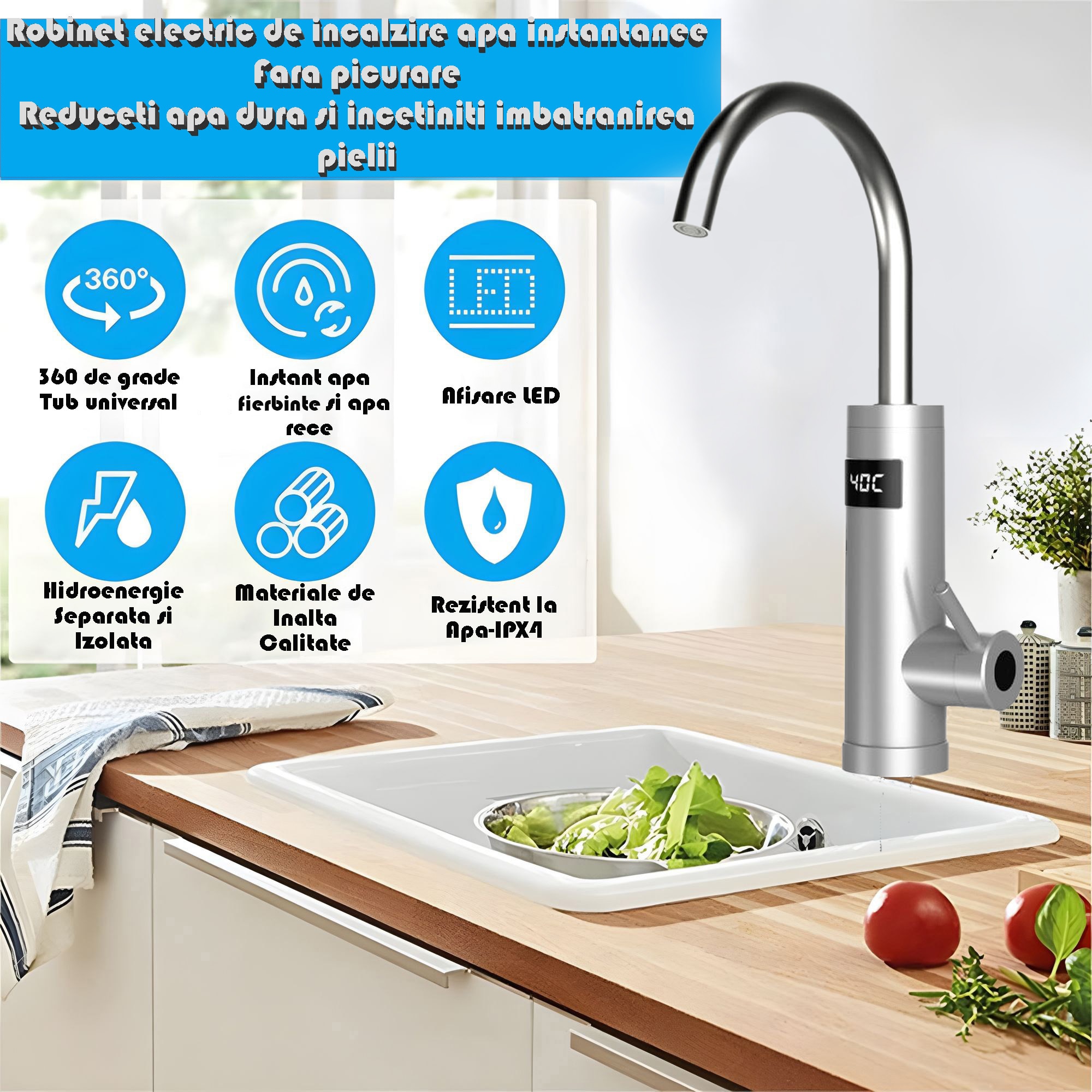 Robinet electric, Instant Apa calda, Incalzire instantanee, Apa calda ...