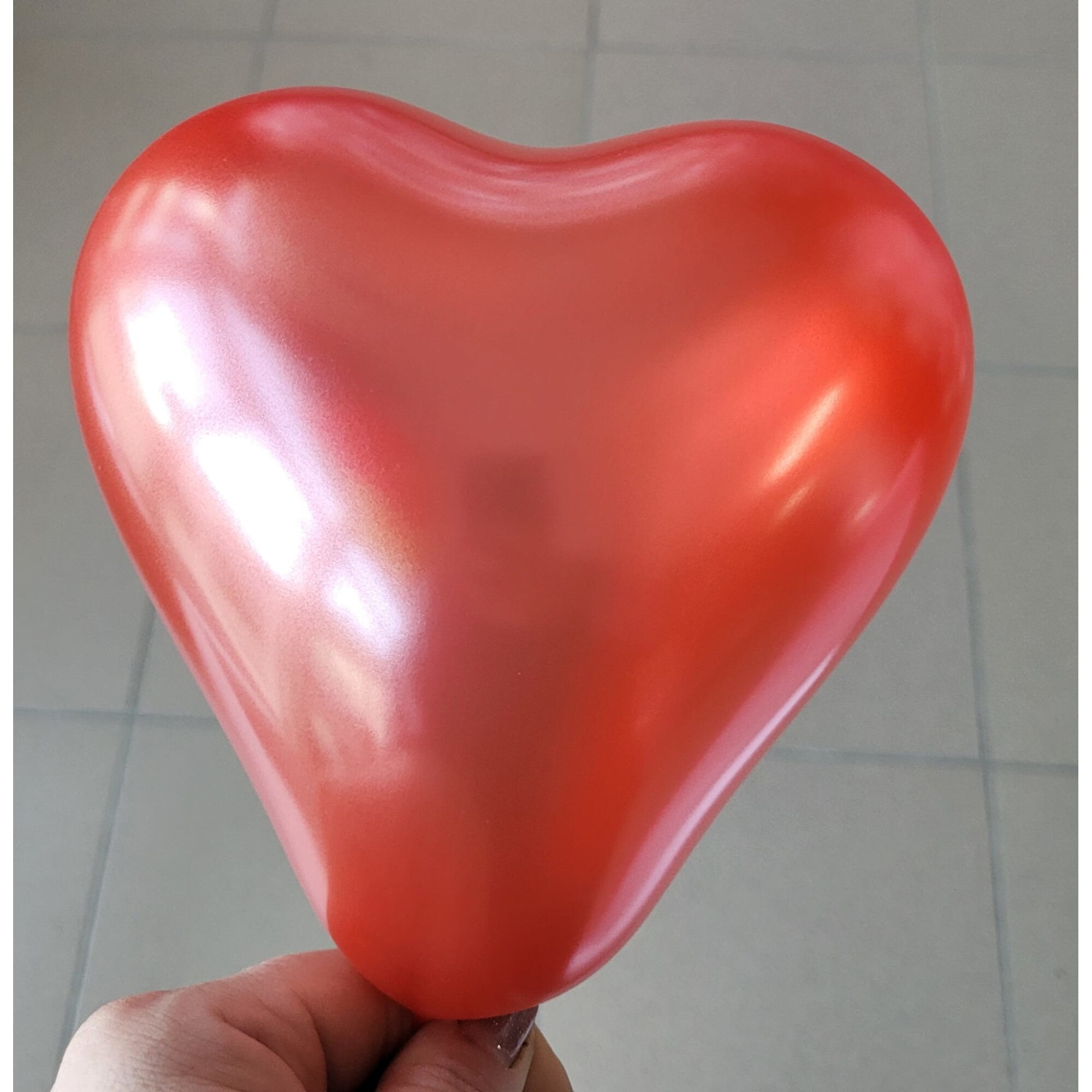 Set 25 baloane latex inima rosu metalizat 12 cm - eMAG.ro