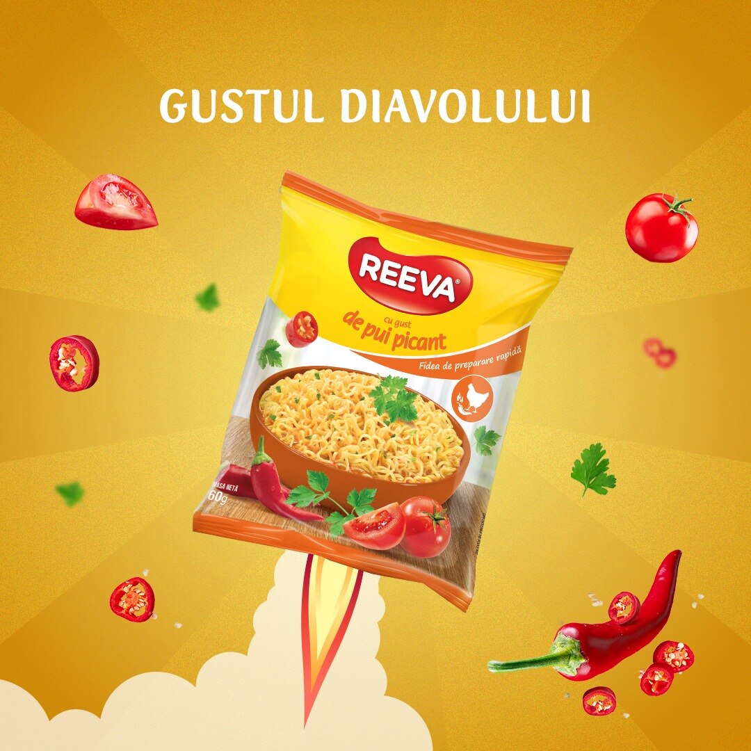 supa instant cu gust de pui picant, 60g,Reeva - eMAG.ro