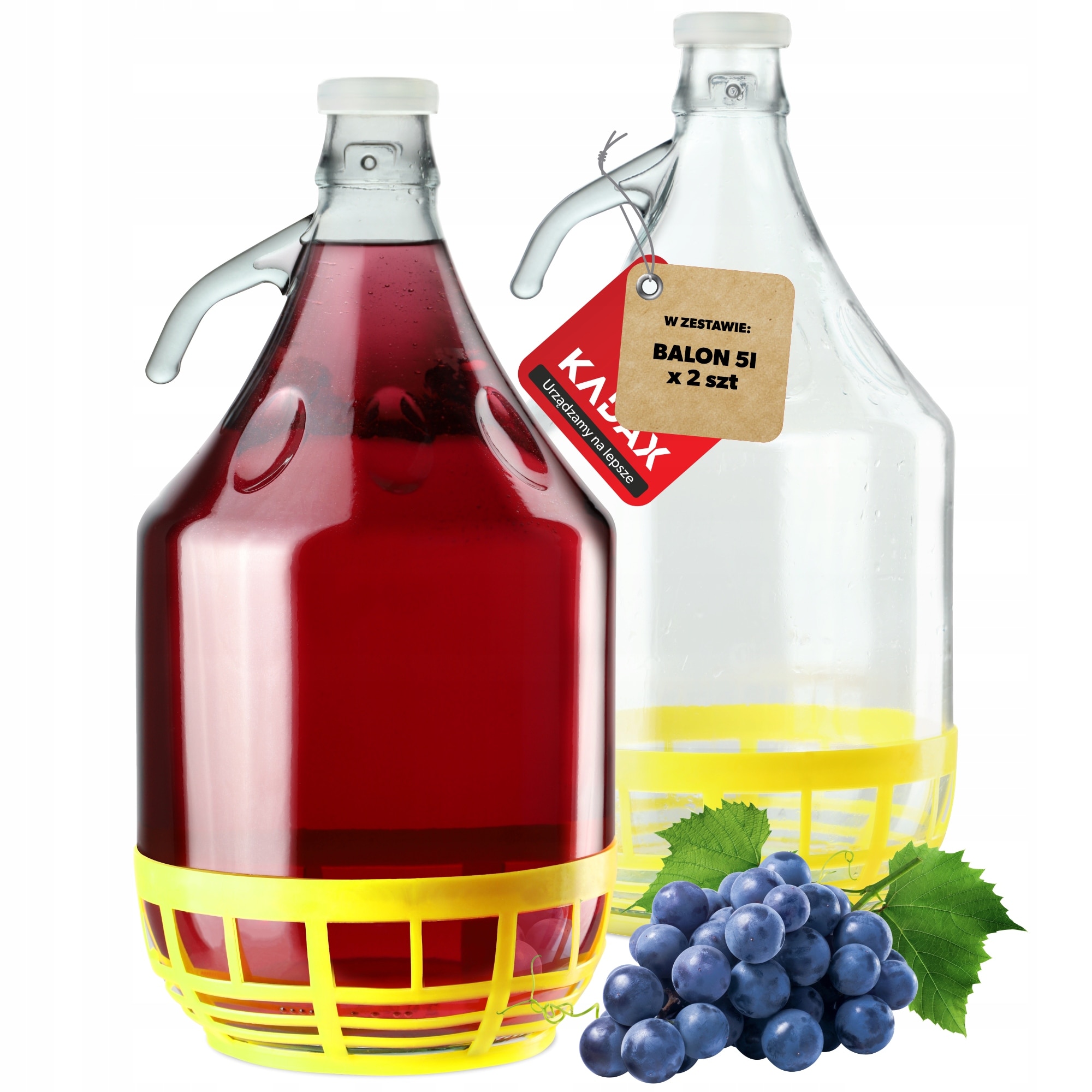 Set 2 damigene de vin cu pluta, KADAX, Sticla, 5L - eMAG.ro