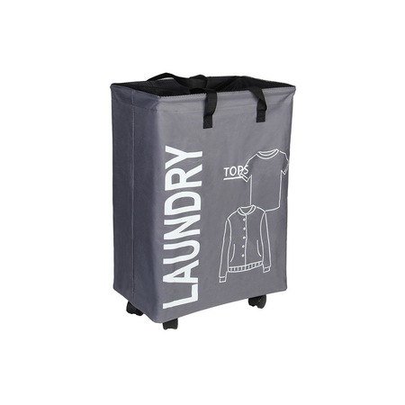 Cos de rufe pliabil, Keskor, 40 x 25 x 61 cm, Gri inchis - eMAG.ro