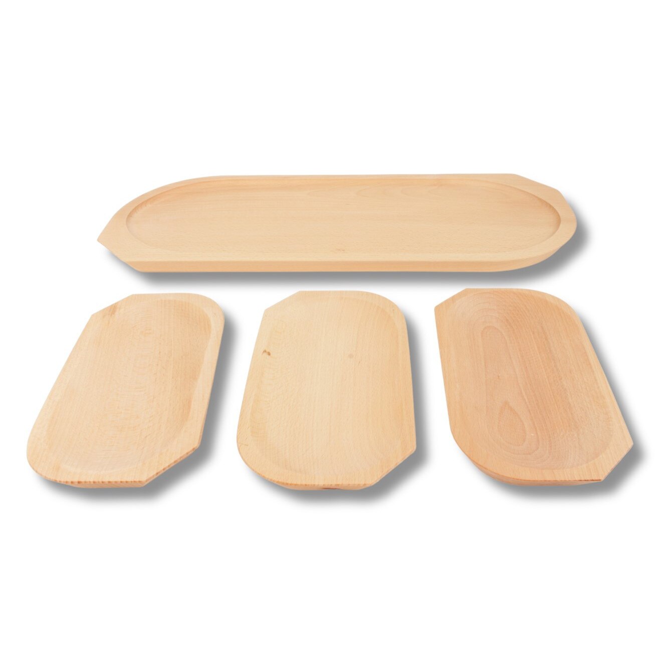 Set 7 tavi de servire, Woodcarver, Lemn, Bej - eMAG.ro